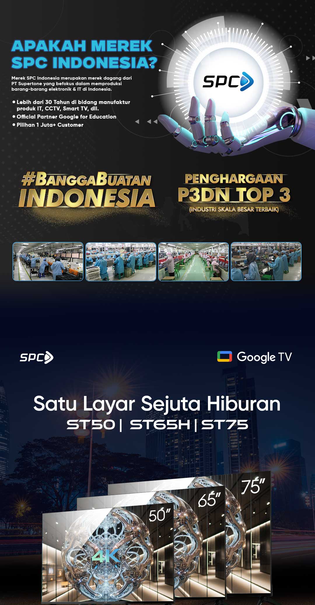 Jual SPC ST65 - Google TV 65 inch 4K UHD | Dolby Audio | Google ...