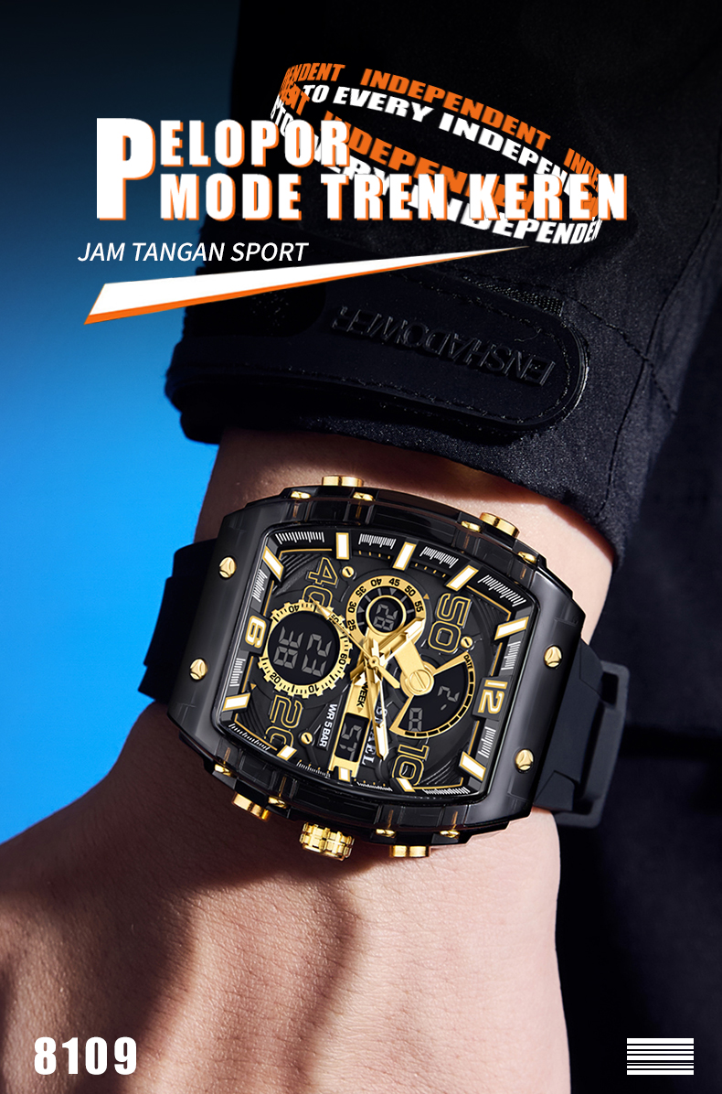 Jual SMAEL 8109 Jam Tangan Elektronik Olahraga untuk Pria, Multifungsi, Tahan Air, dan ...