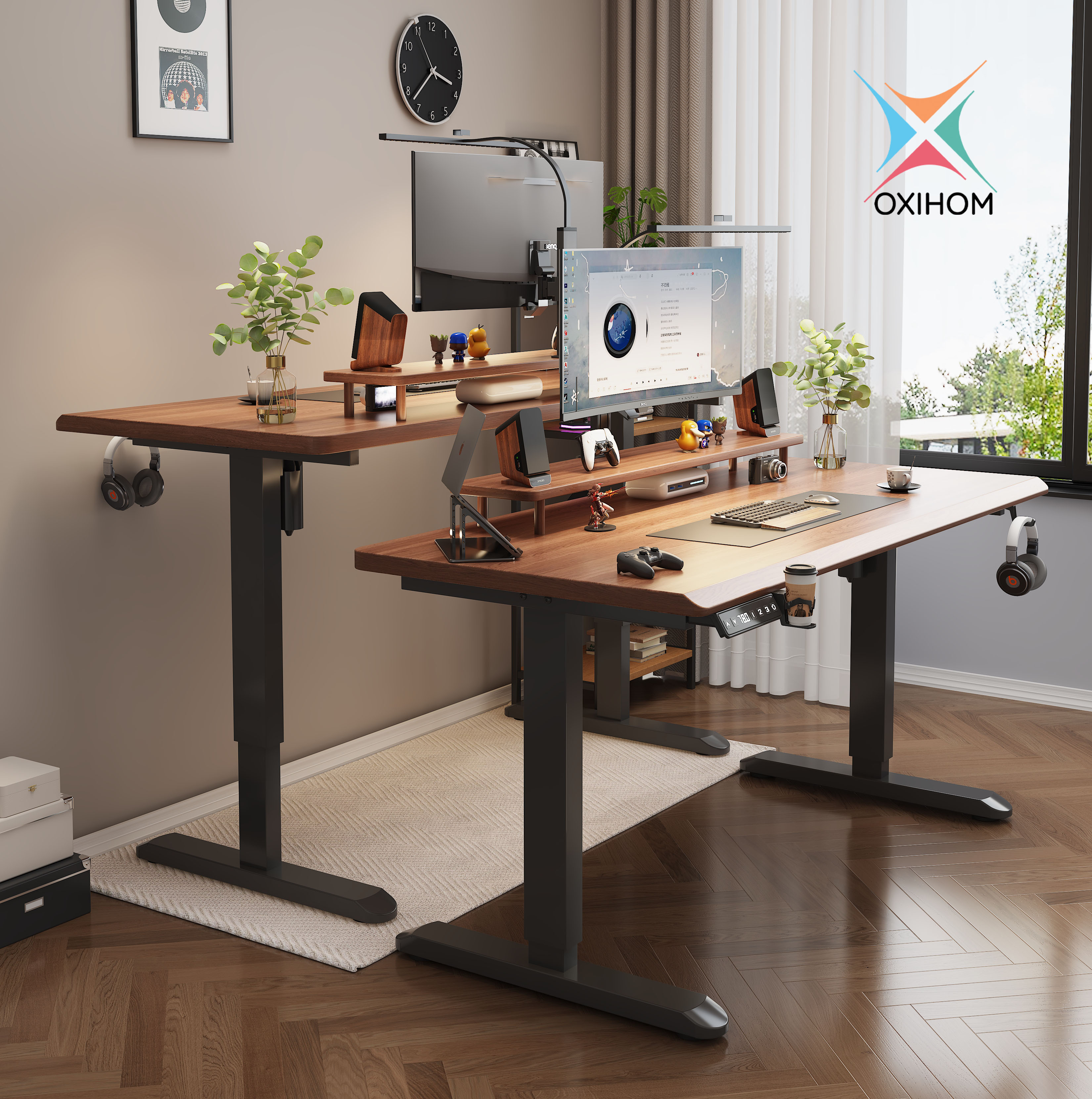 Jual Oxihom T1 Meja Gaming Meja Computer Naik Turun Hidrolik Standing ...