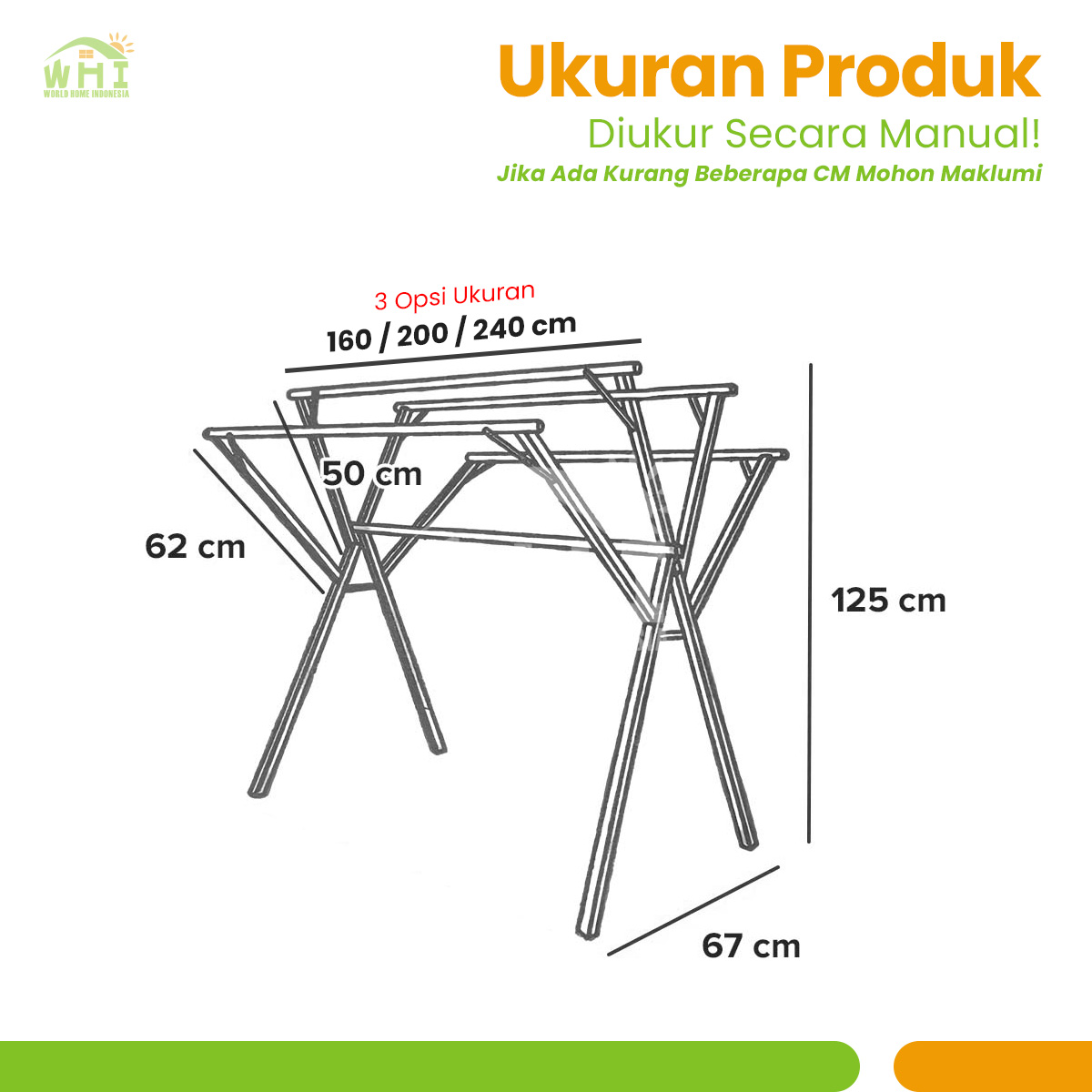 Jual World Home Jemuran Baju Stainless Jemuran Lipat Portable Anti ...