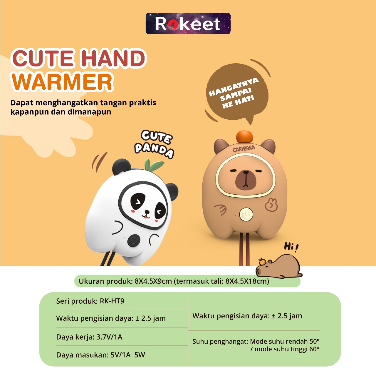 Jual Rokeet Penghangat Tangan Keram Perut Haid Hand Warmer Karakter ...