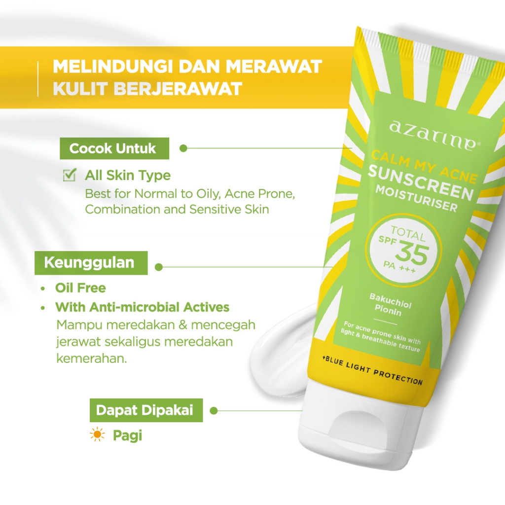 Jual [3 PCS] Azarine Triplepack Calm My Acne Sunscreen / [3 PCS ...