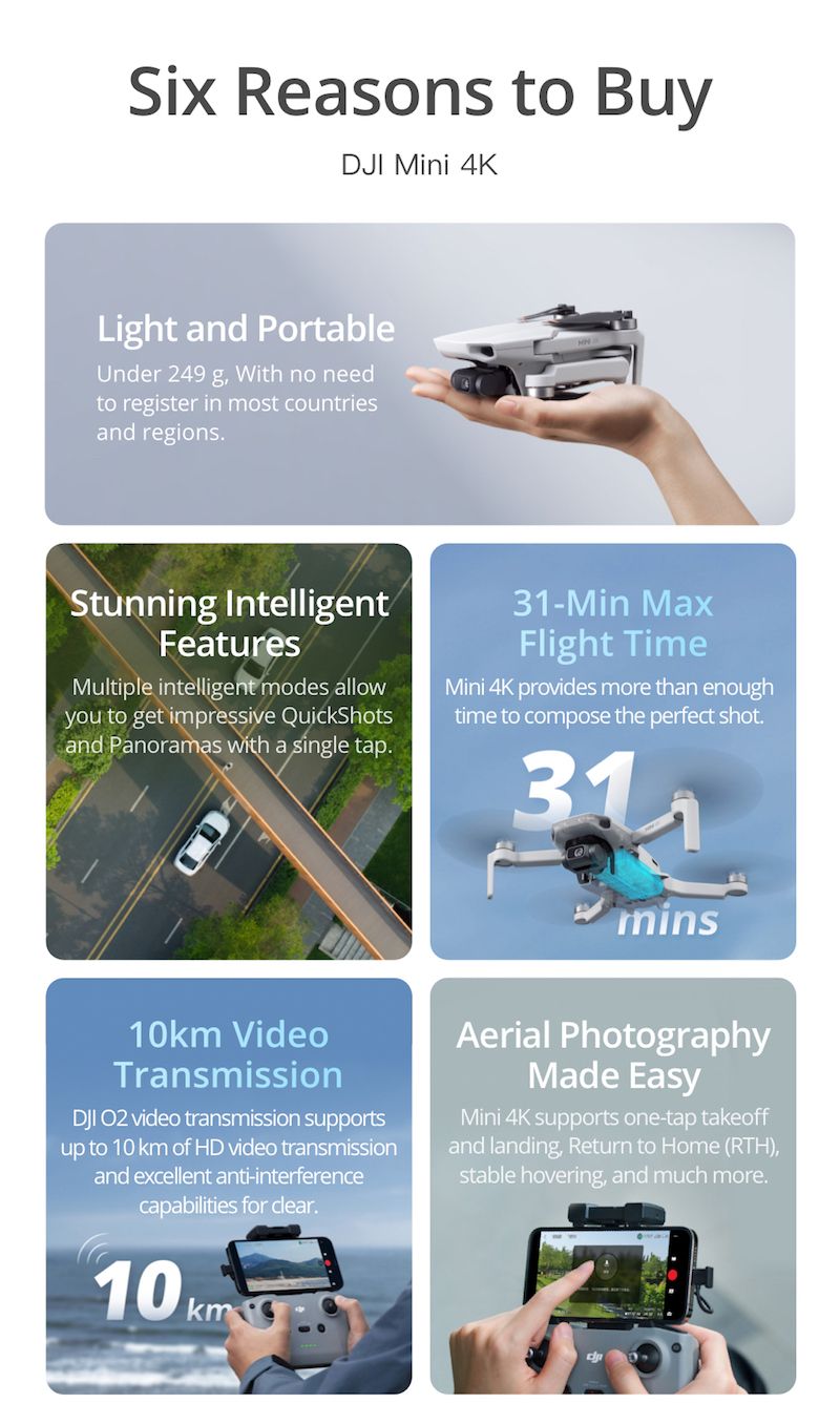 Jual DJI Mini 4K - Camera Drone |Under 249 g | 31-Min Max Flight Time ...