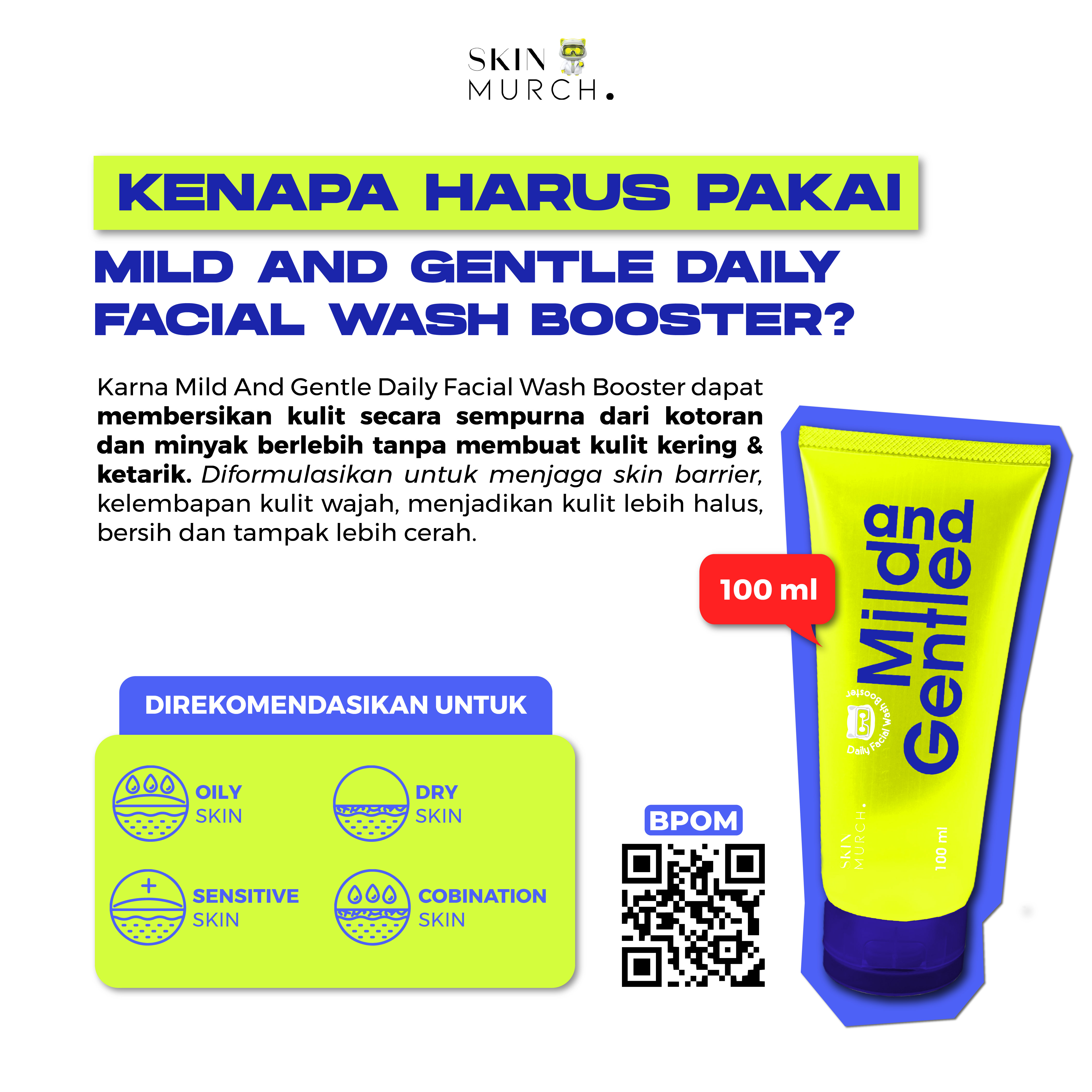 Jual SKINMURCH Mild and Gentle Daily Wash Booster [Full Size 100ml ...