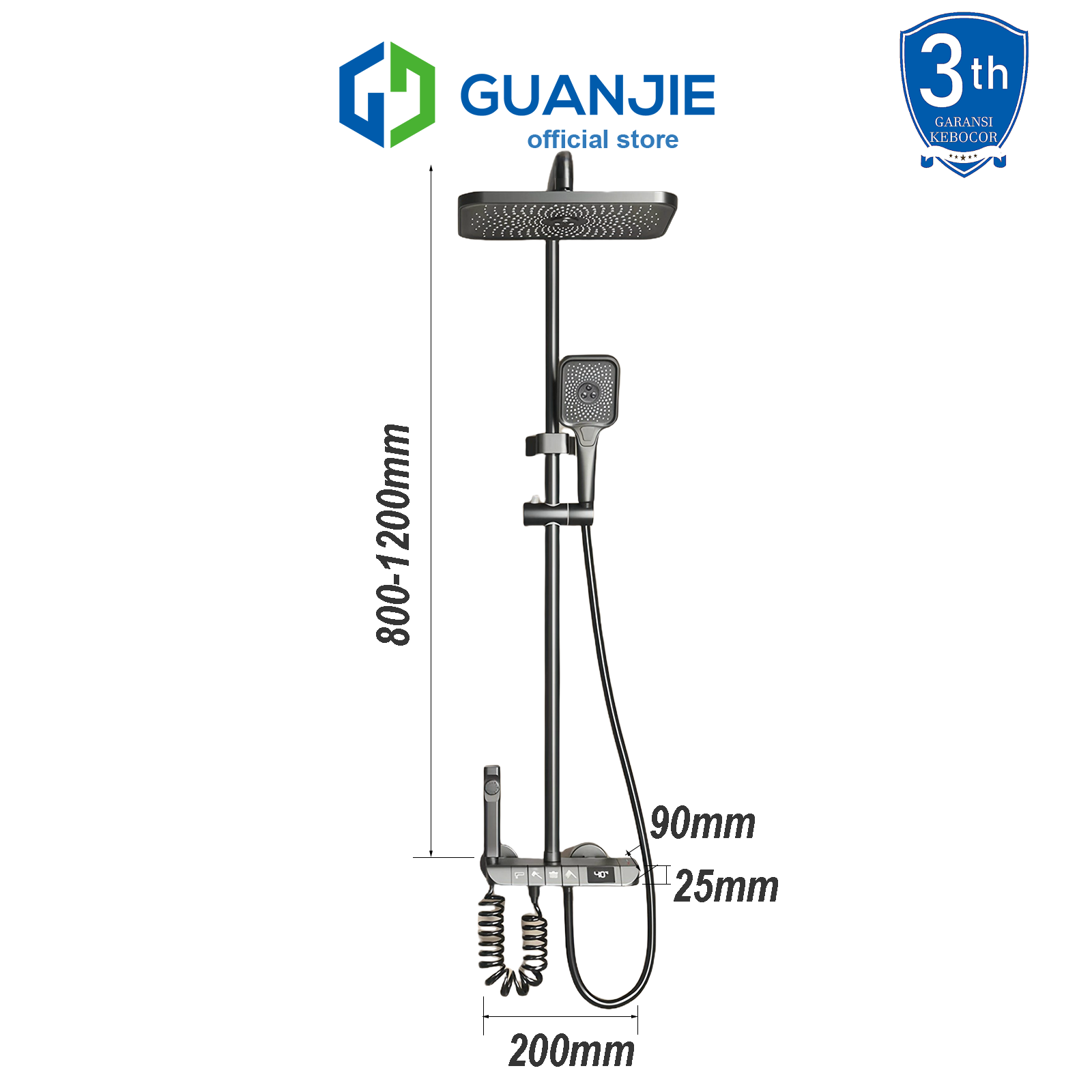 Jual GUANJIE - shower kamar mandi satu set + keran shower + set shower ...