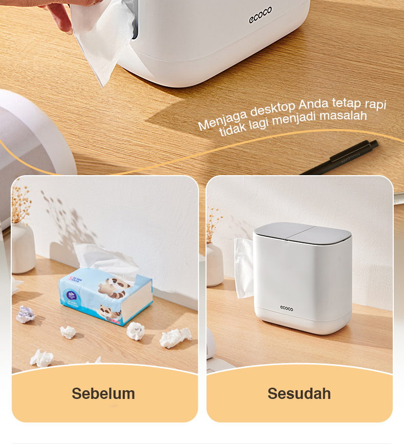 Jual ECOCO Multipurpose Tissue Box - Kotak tisu desktop ruang tamu rumah tangga mini tempat ...