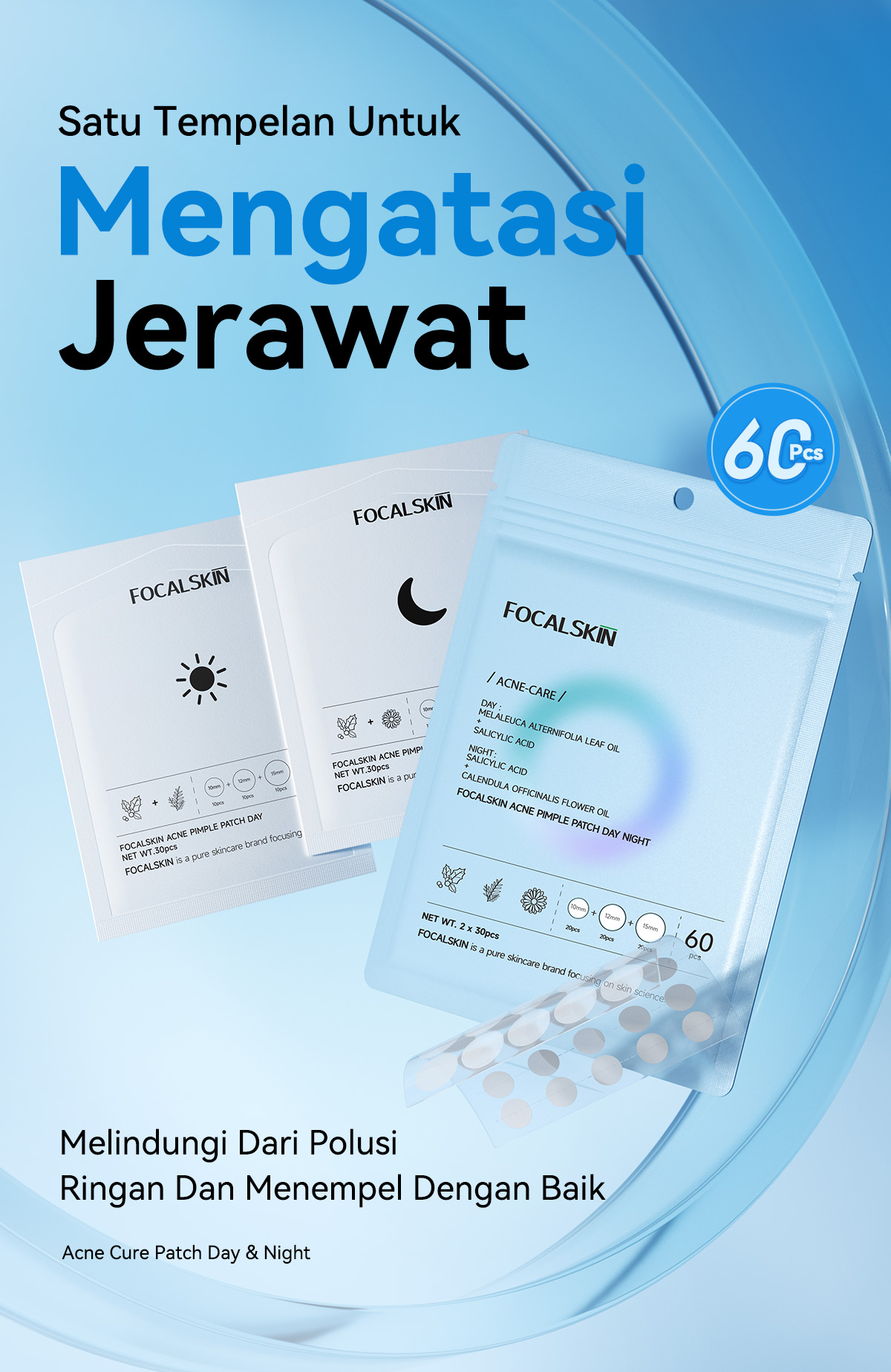 Jual FOCALSKIN Acne Cure Patch Pimple Patch Acne Spot / Sticker Jerawat ...