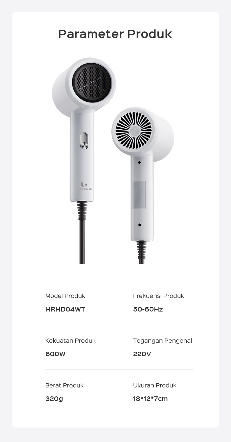 Jual HAN RIVER Hair Dryer Portable Pengering Rambut Hair Protection ...