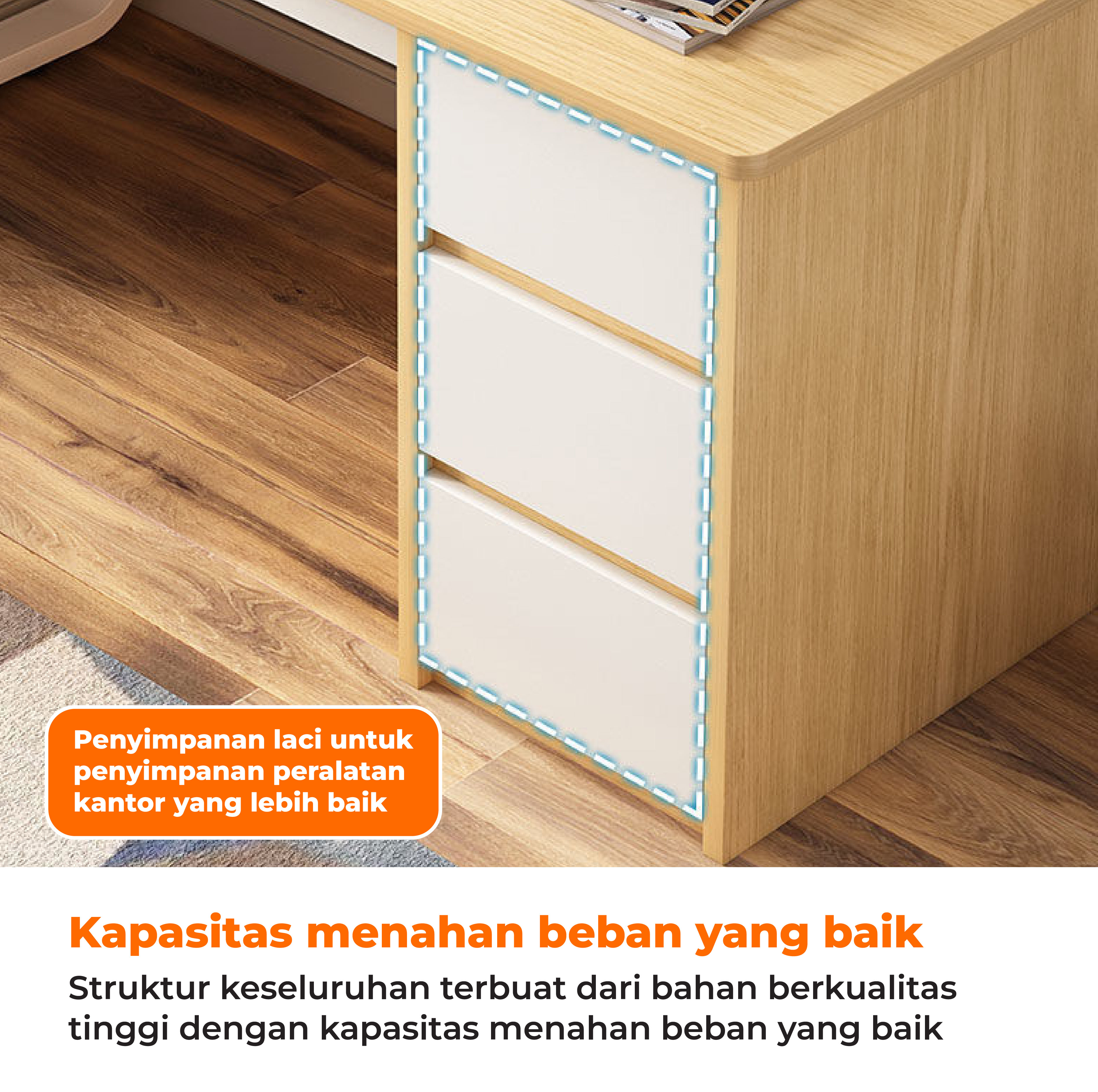 Jual Homedoki Meja Kantor / Meja Komputer / Meja Kerja Minimalis / 120cm Meja Belajar / Meja ...