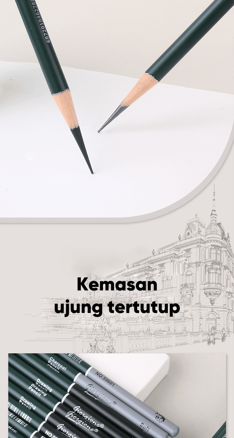 Jual Giorgione Pensil Sketsa Set 12pcs/set 2H/HB/2B/4B/8B G-08012 | Shopee Indonesia