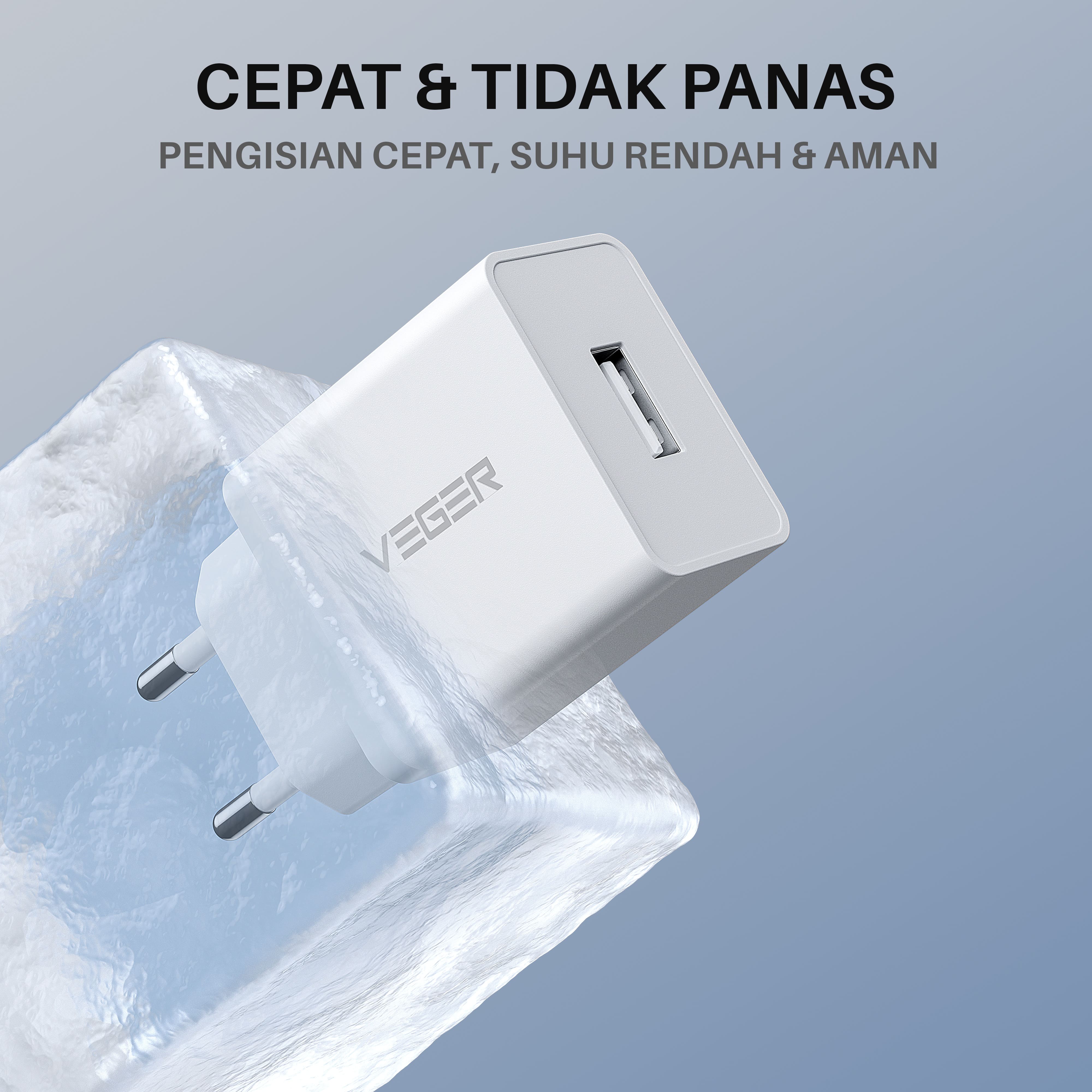 Jual VEGER Wall Charger R1 Single Port USB Output 2.4A 12W | Shopee ...