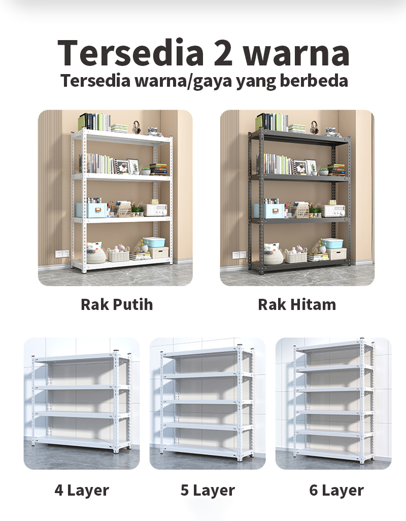 Jual E-TIFE Rak Besi Siku 5/6 Susun Rak Gudang Rak Serbaguna Rak ...