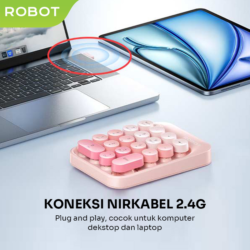 Jual ROBOT Keyboard Numeric RK02 Wireless Tanpa Kabel Koneksi 2.4G ...