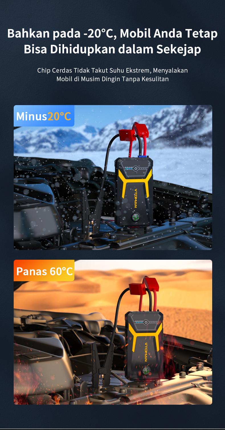 Jual VTOMAN V3 Pro 6000mAh Jump Starter Dengan Tombol Boost Jumper Aki Mobil Powerbank Car Jump ...