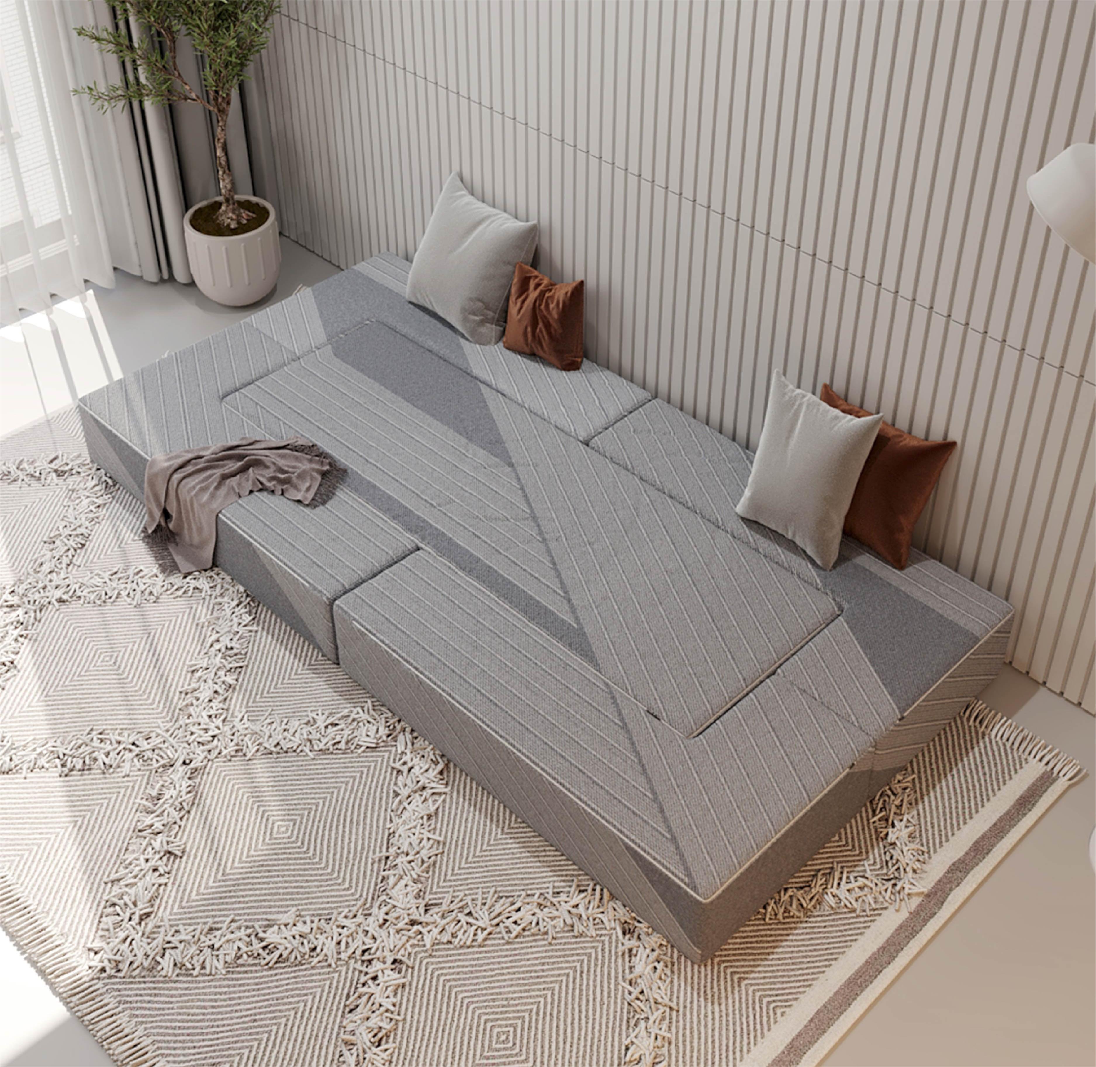 Jual Homedoki FLSOFA Series/sofa bed lipat/ Abu-Abu sofa aesthetic ...