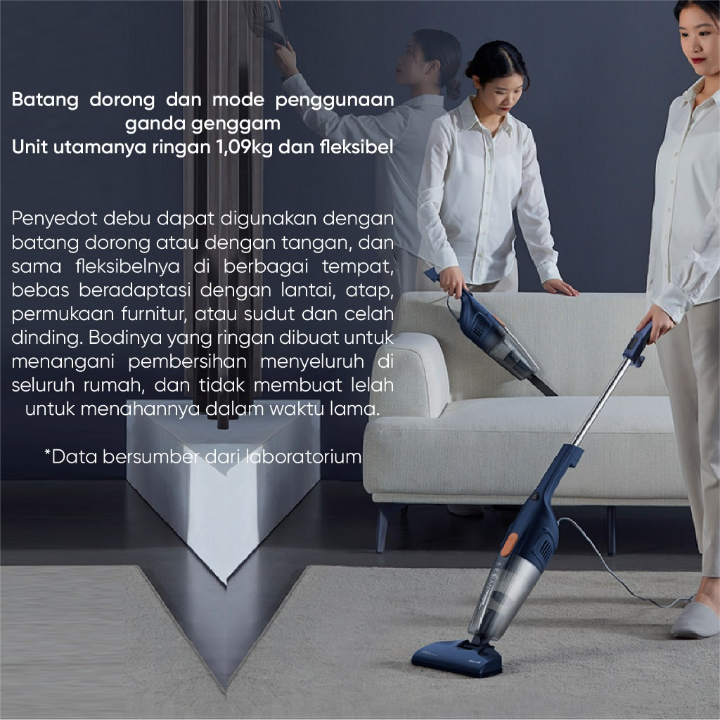 Jual DEERMA - DX115C Handheld 2in1 Silent Vacuum Cleaner Penghisap Debu ...