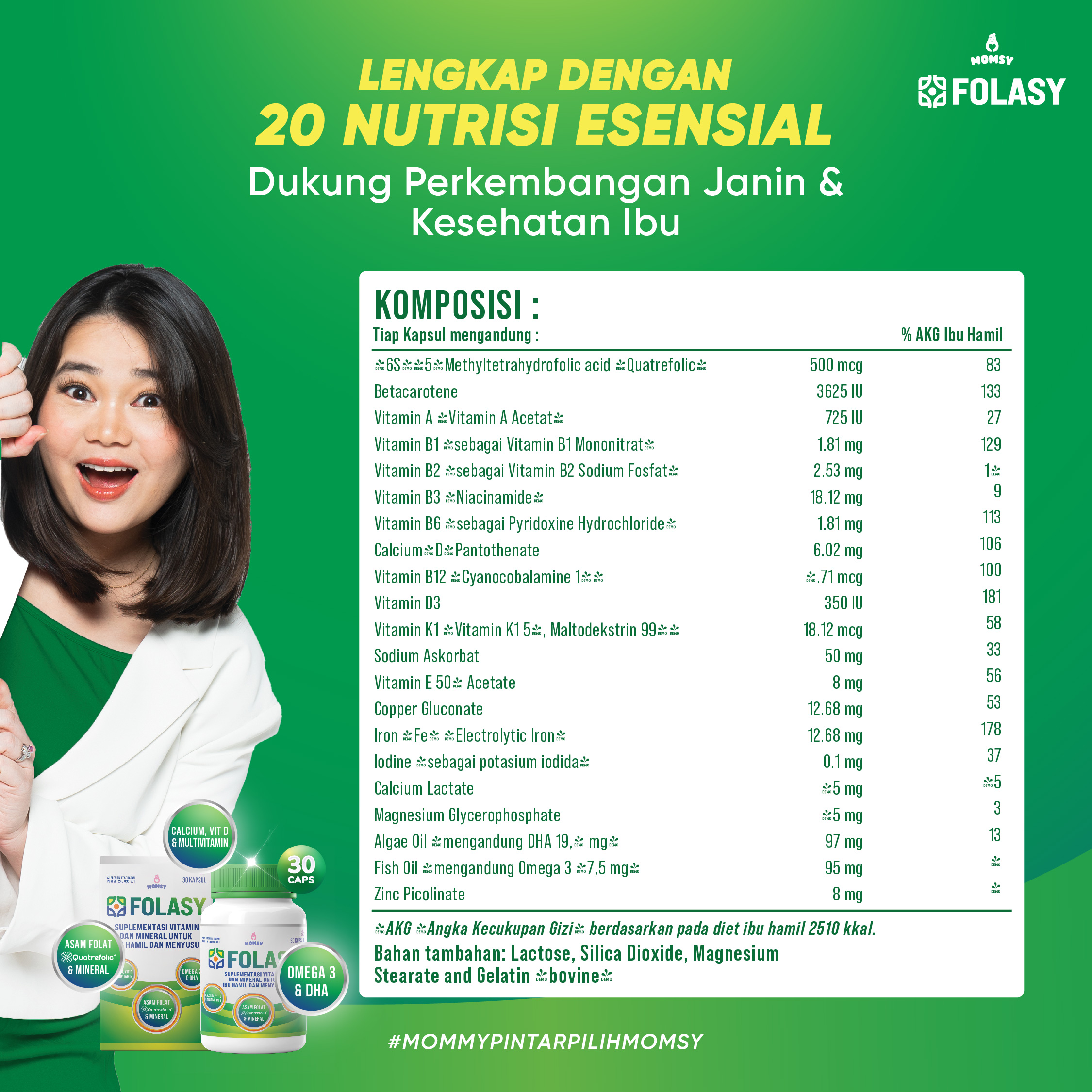 Jual FOLASY [FOLAT AKTIF] Lengkap Dengan 20 Nutrisi Esensial Bumil ...