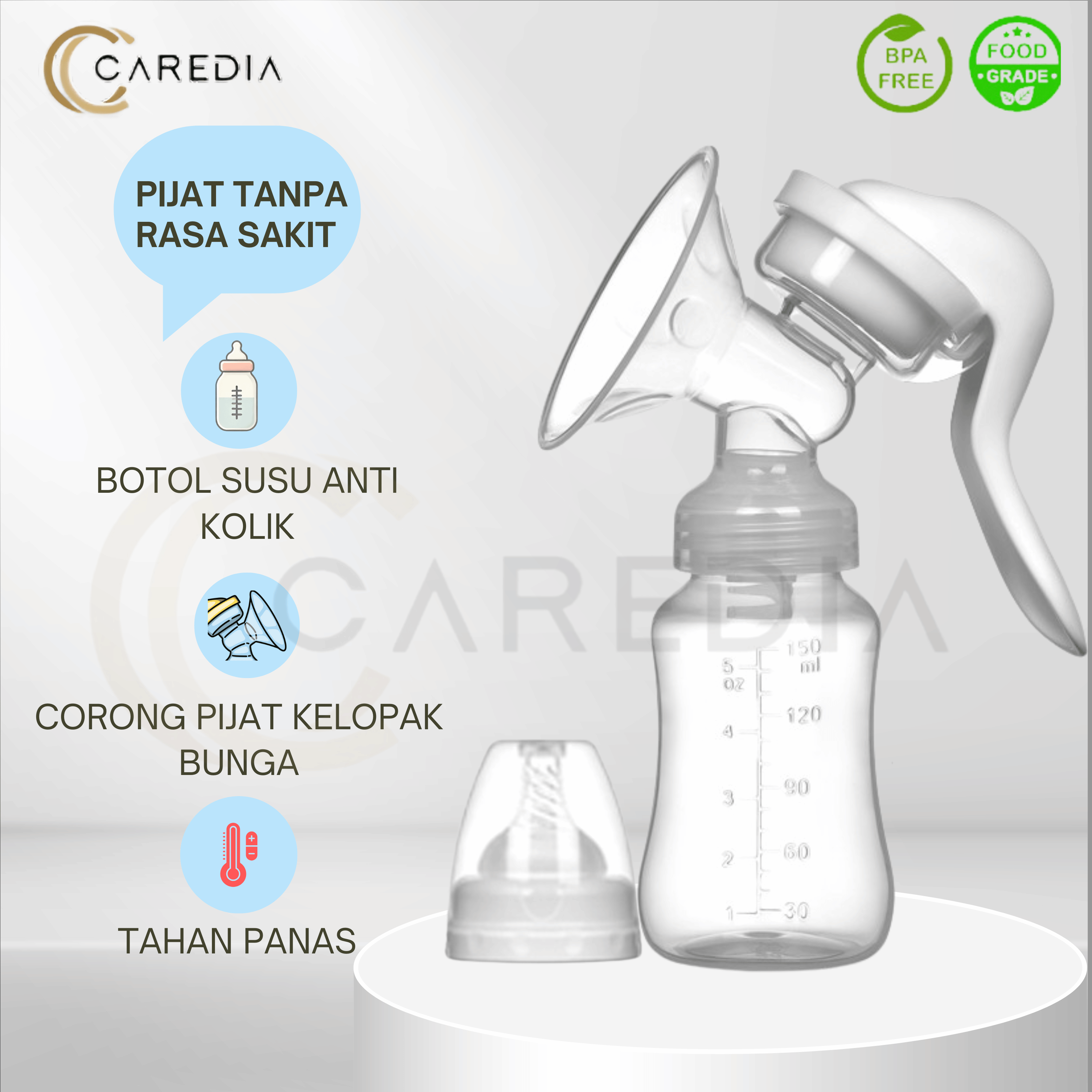 Jual Caredia Pompa Asi Manual ,Breast Pump,Tanpa Rasa Sakit Pumping Asi ...
