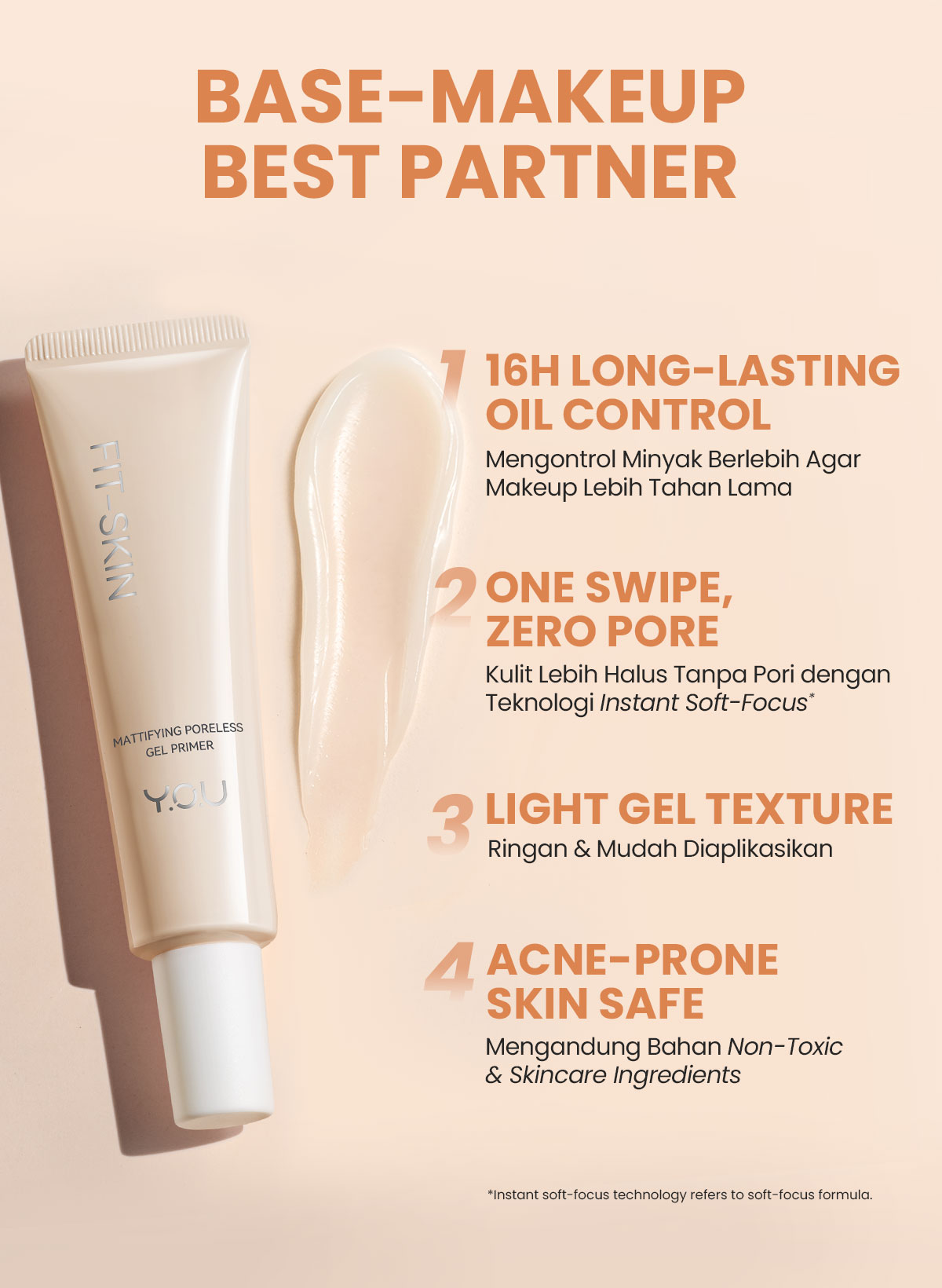 Jual YOU Fit Skin Poreless Gel Primer Primer Primer Makeup | Shopee ...