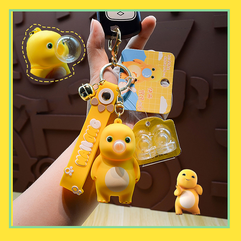 Jual MEKANSM Mainan Anak Ganci Gantungan Kunci Nailong Yellow Dino ...