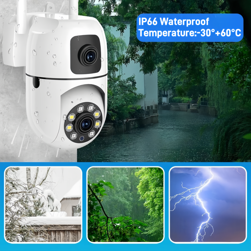 Jual V380 Pro Dual Lens Outdoor CCTV Wifi HD Human Tracking Malam Lensa IP66 Weather-Proof CCTV ...