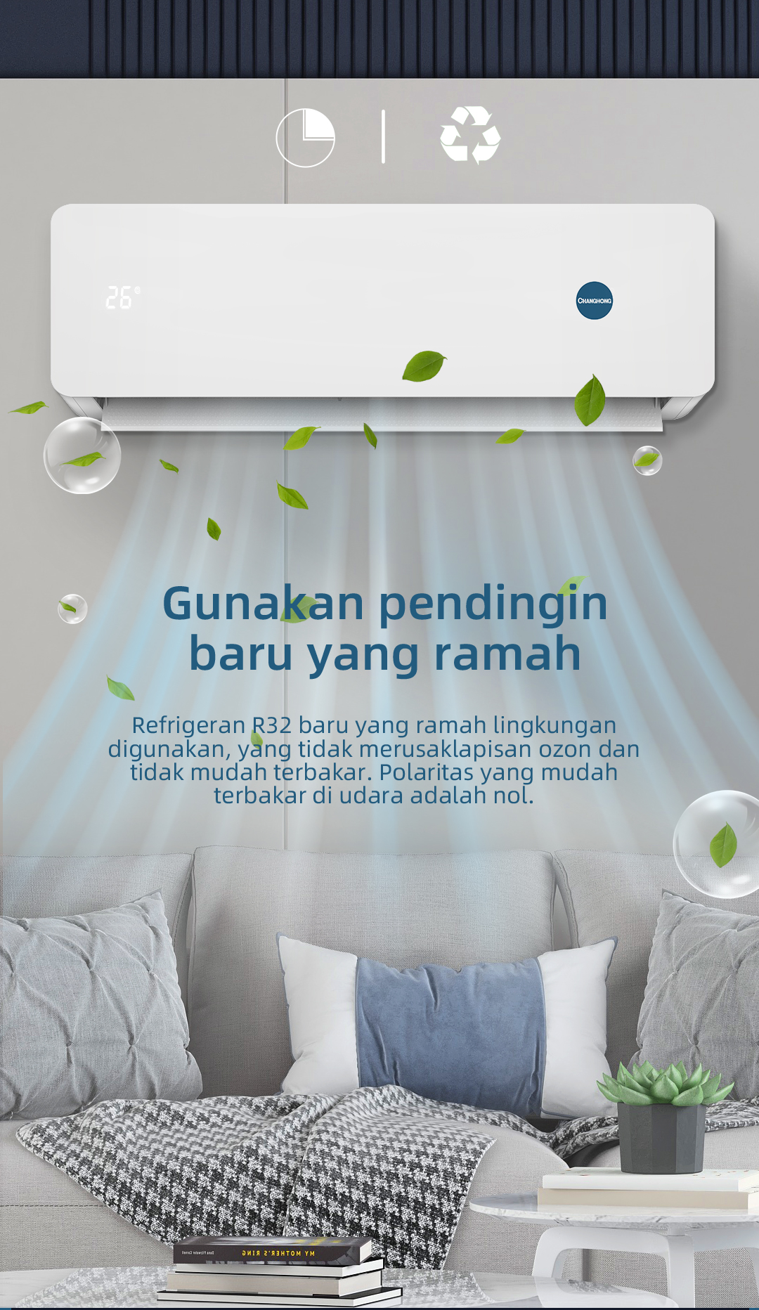 Jual CHANGHONG AC 1/2 PK STANDARD CHOL-05L4 [INDOOR + OUTDOOR UNIT ONLY ...