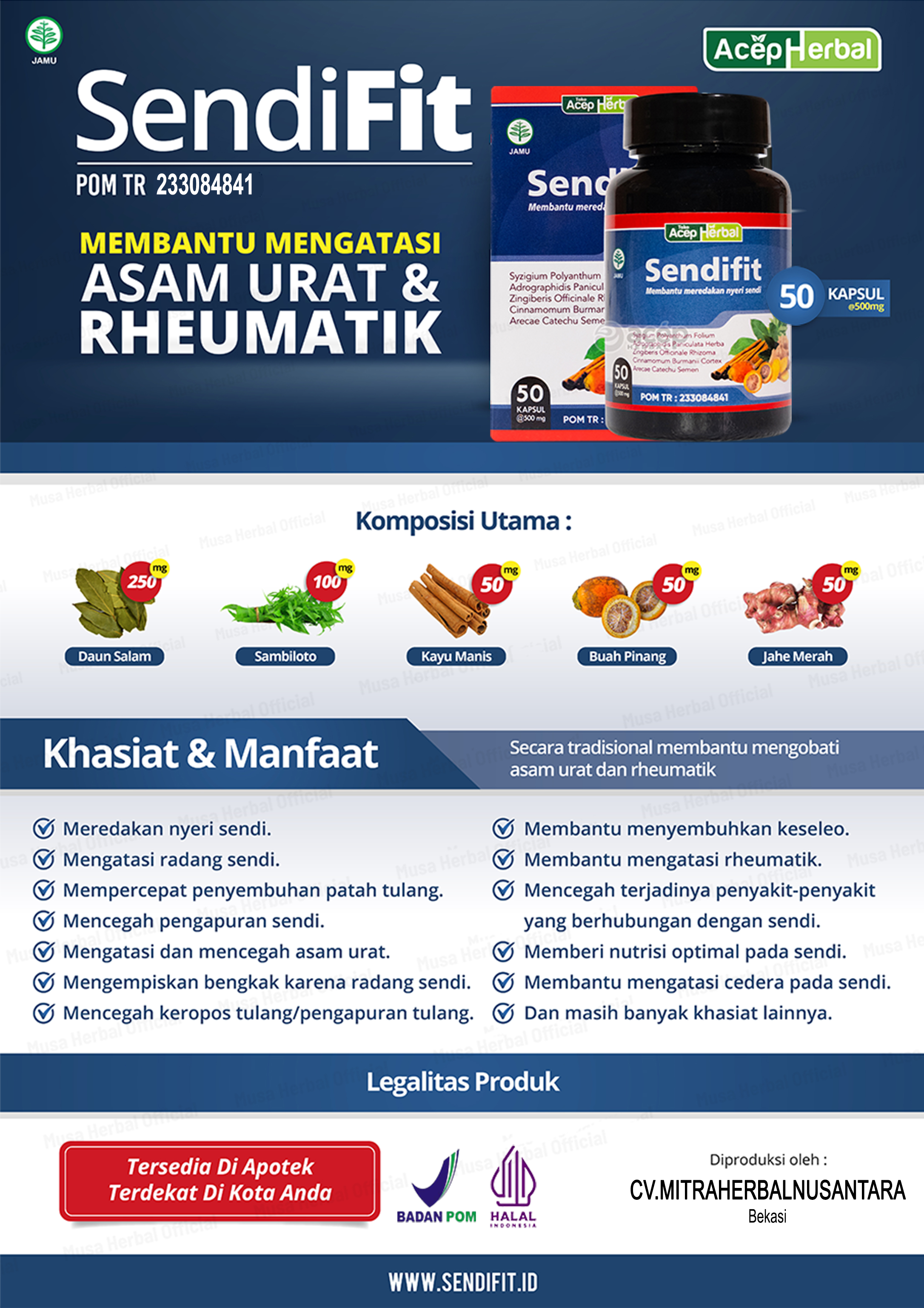 Jual Sendifit Original Obat Nyeri Sendi Syaraf Kejepit Asam Urat ...