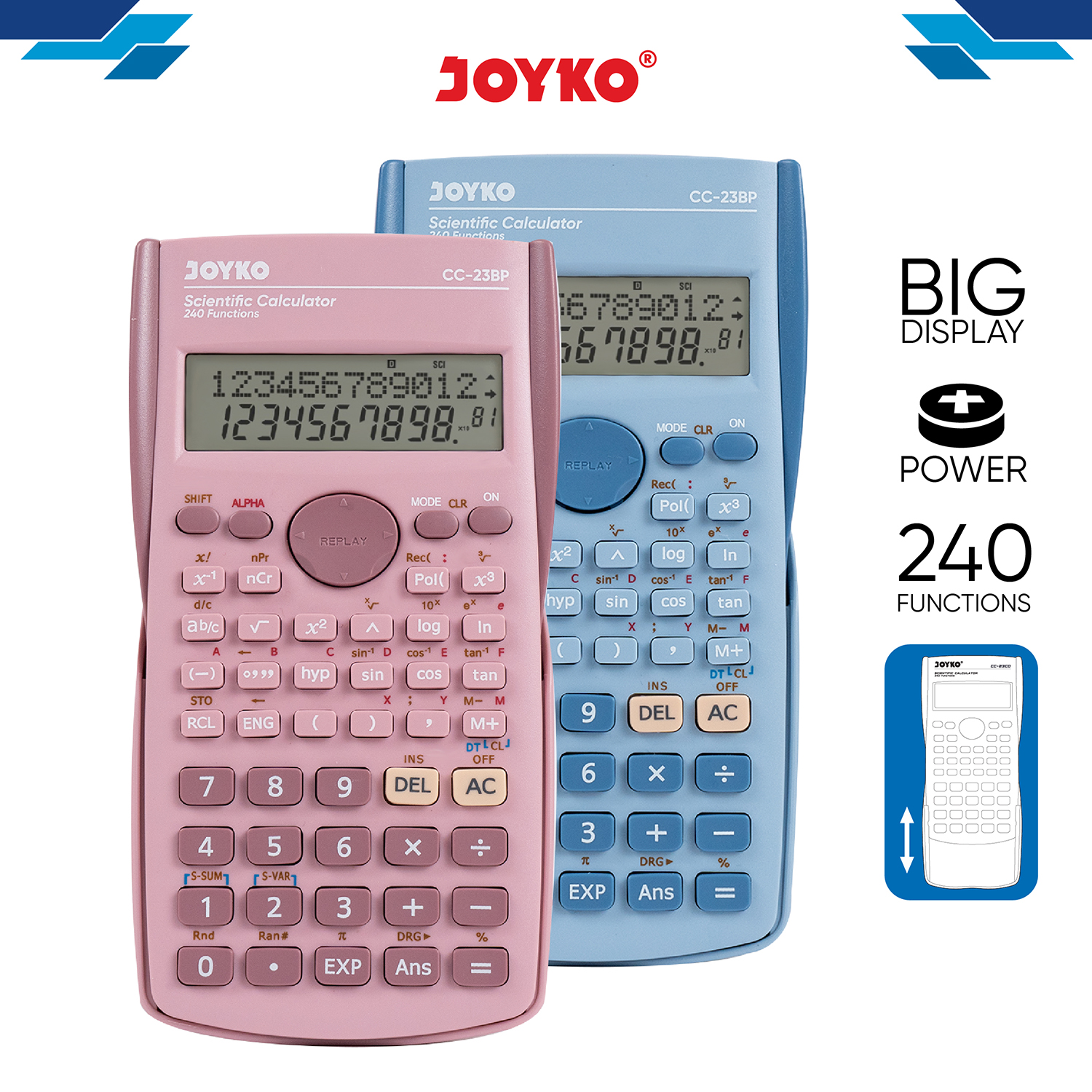 Jual Scientific Calculator Kalkulator Ilmiah Joyko CC-23BP 240 Functions | Shopee Indonesia