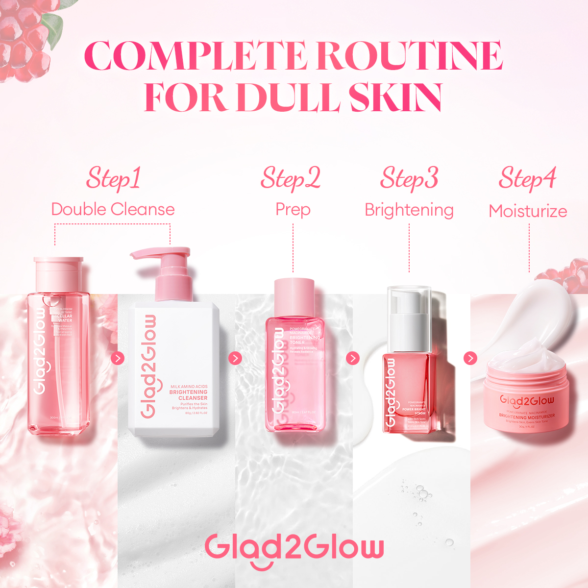 Jual GLAD2GLOW Pomegranate Niacinamide Brightening Moisturizer Pelembab ...
