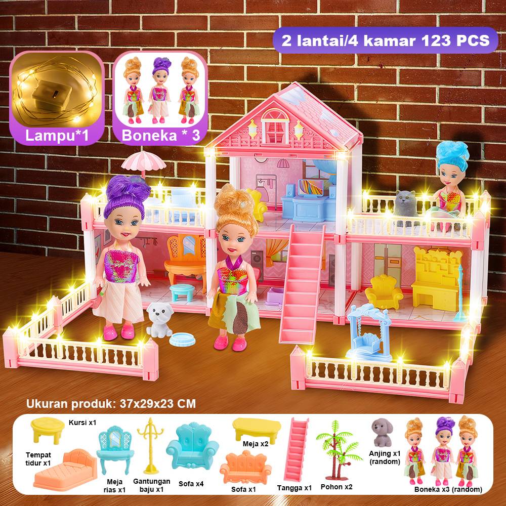 Jual Wetech Mainan Princess Castle 15 Houses Rumah Rumahan Doll House ...
