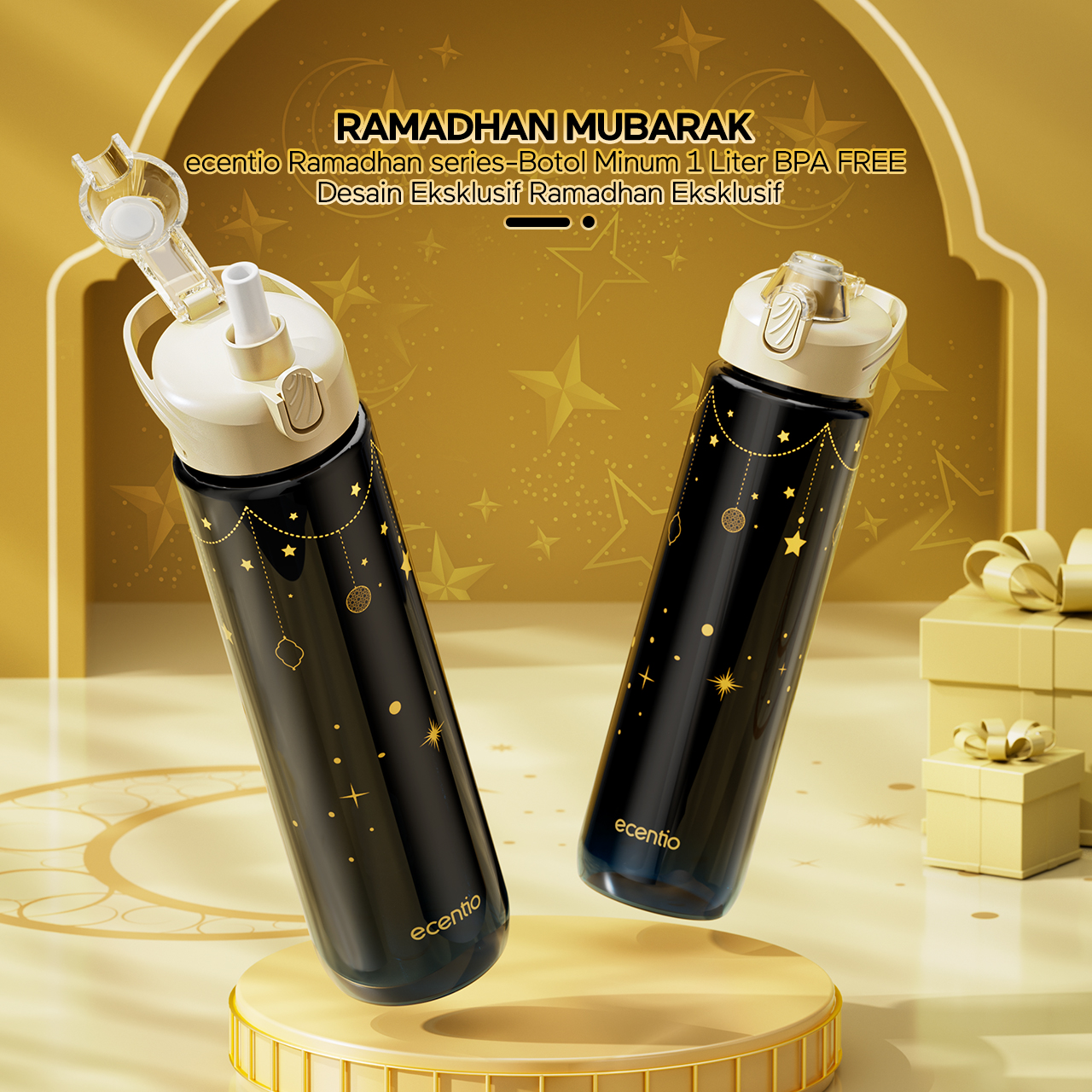 Jual ecentio botol minum 1000ml Portable Botol air Anak Sport 1 Liter ...