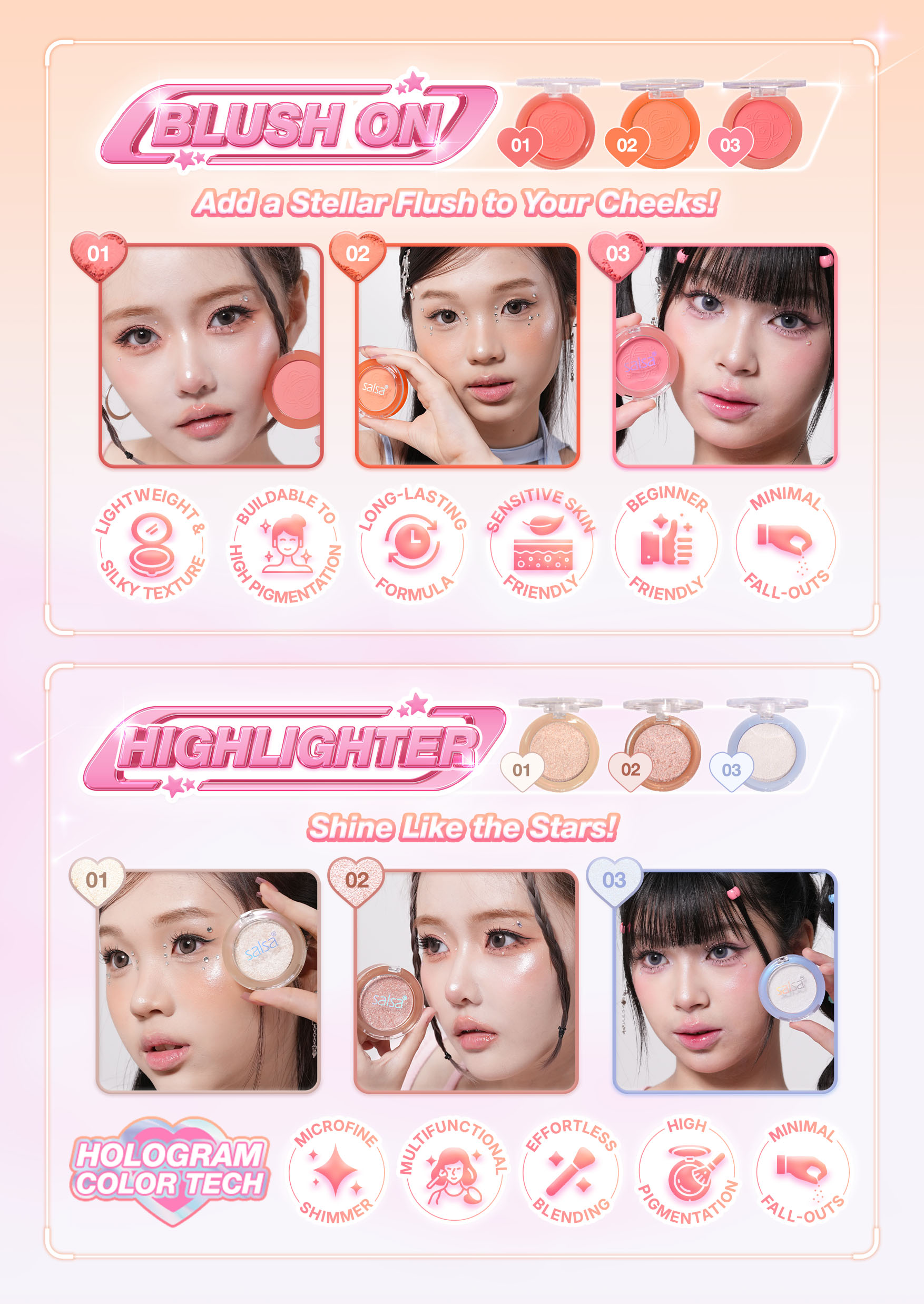 Jual SALSA Galaxy Series Makeup Set - Eyeshadow Palette,Blush On dan ...