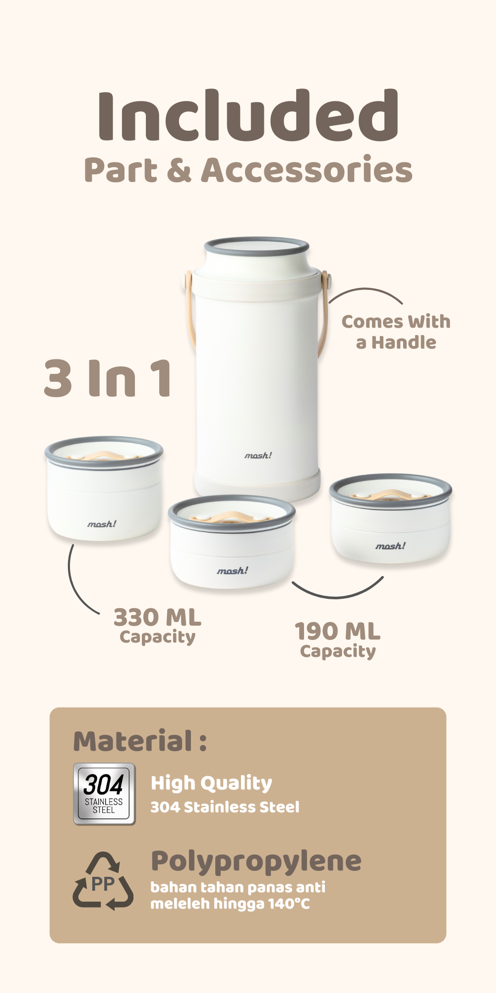 Jual Mosh Lunch Jar 1,8L - White | Shopee Indonesia