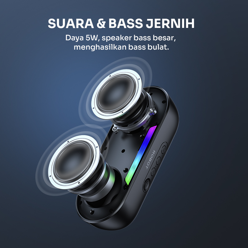 Jual ROBOT Speaker Bluetooth 5.3 Super Bass Portabel 5W dengan Efek ...