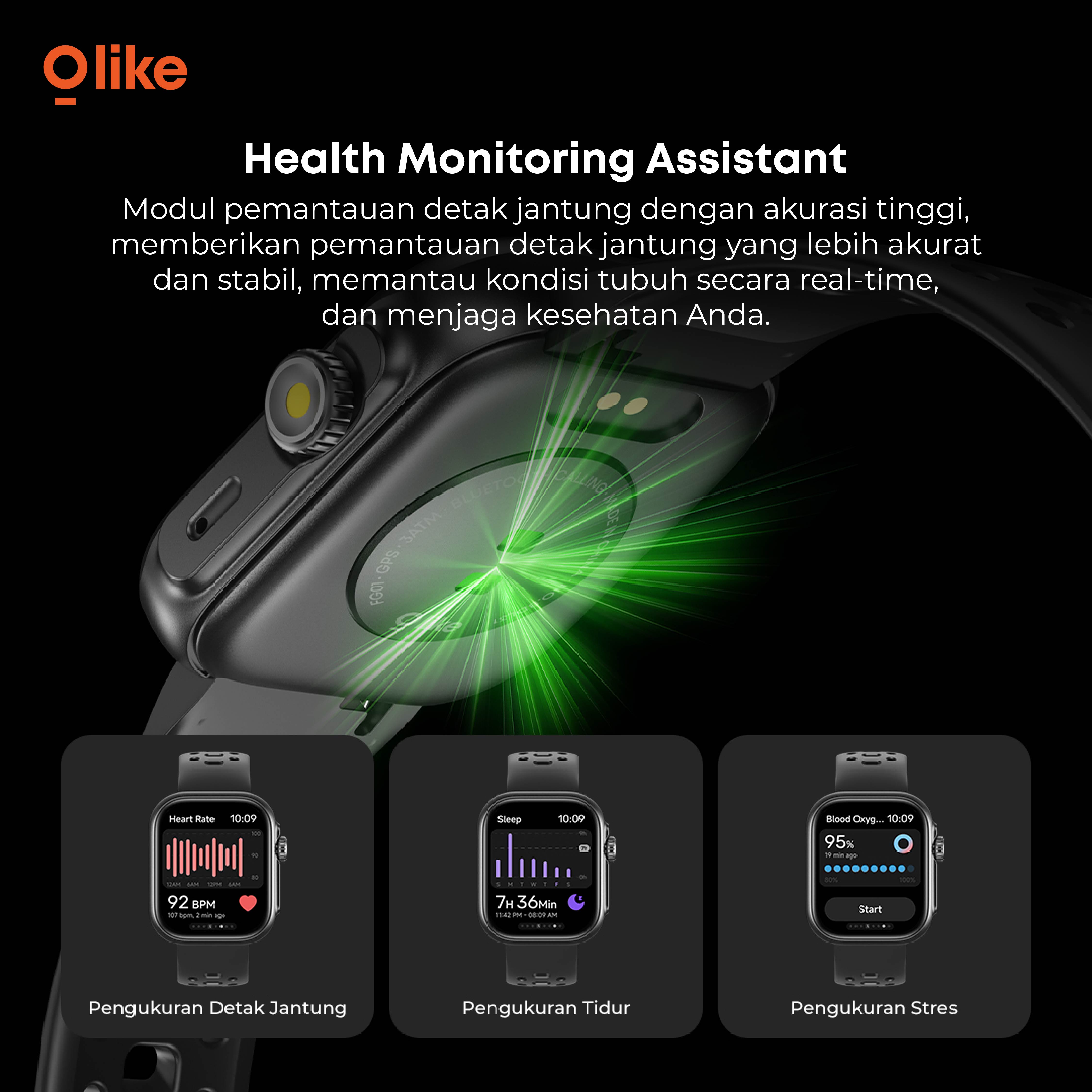 Jual OLIKE GPS Smartwatch FG01 1.85" Screen Long Live Battery Up To 30 ...