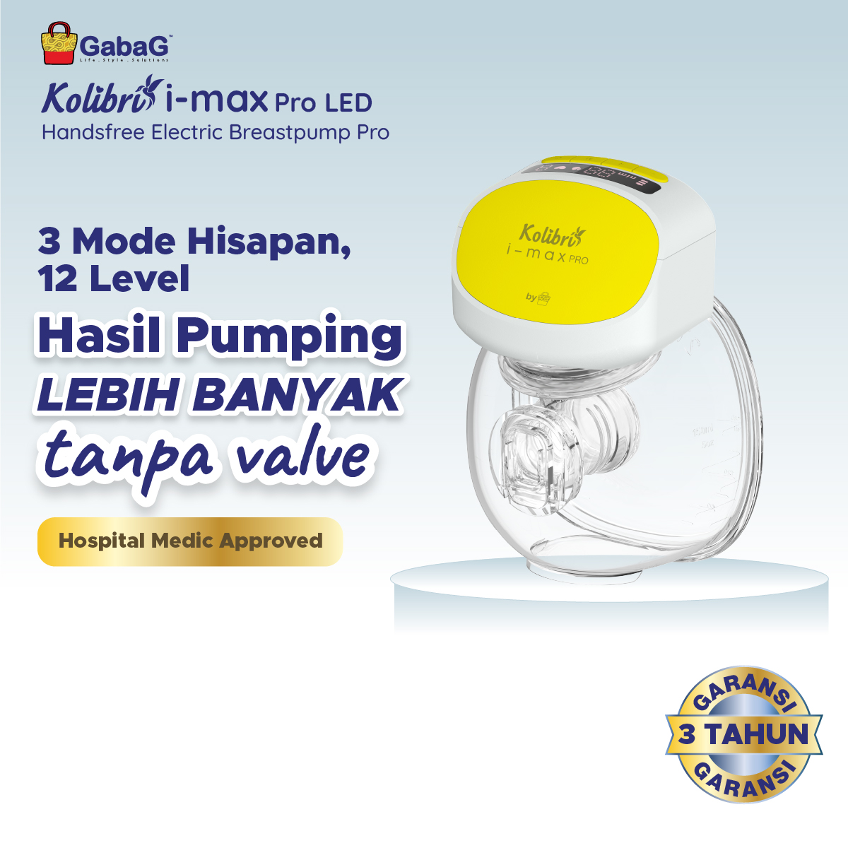 Jual Gabag - POMPA ASI ELEKTRIK- Handsfree Breastpump - Kolibri Imax Pro LED | ++ Grade ...