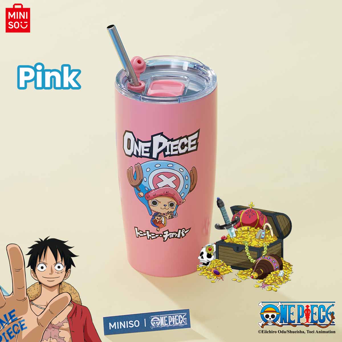 Jual MINISO X One Piece Collection Steel Tumbler with Straw 530mL ...