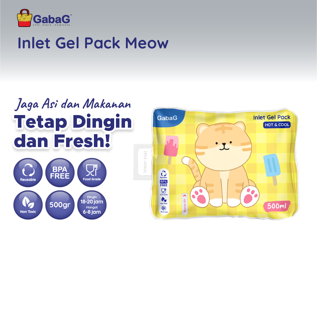 Jual GabaG - Hot/Ice Gel 500 gram Meow | Pendingin Asi | Ice gel Pack | Shopee Indonesia