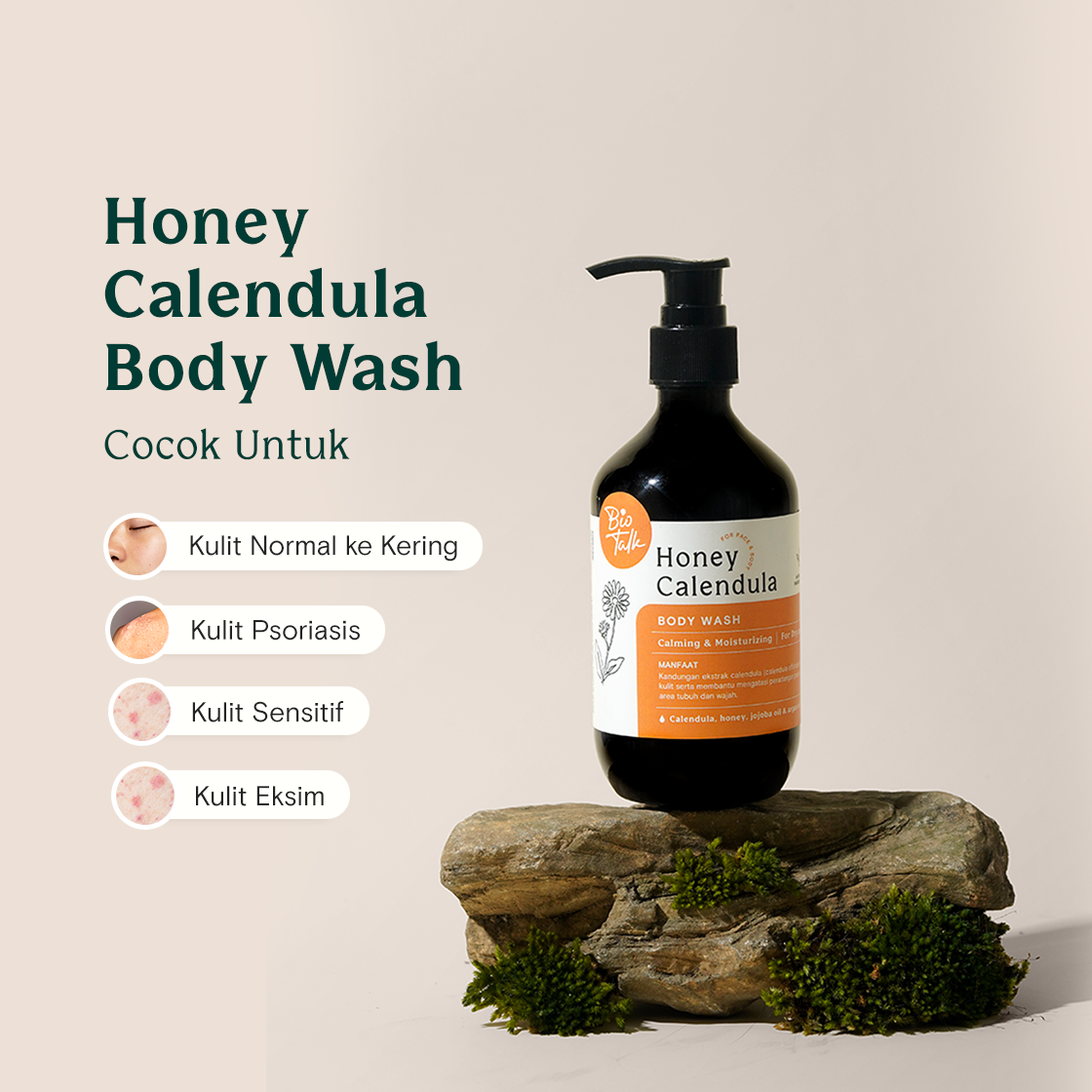 Jual Biotalk Honey Calendula Body Wash | 300 ml | No SLS/SLES | Sabun ...