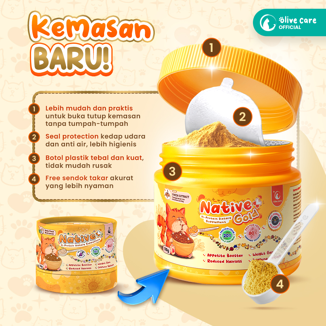 Jual Olive Care Vitamin Kucing Bundling NATIVE+ GOLD (Beli 2 GRATIS 1 ...