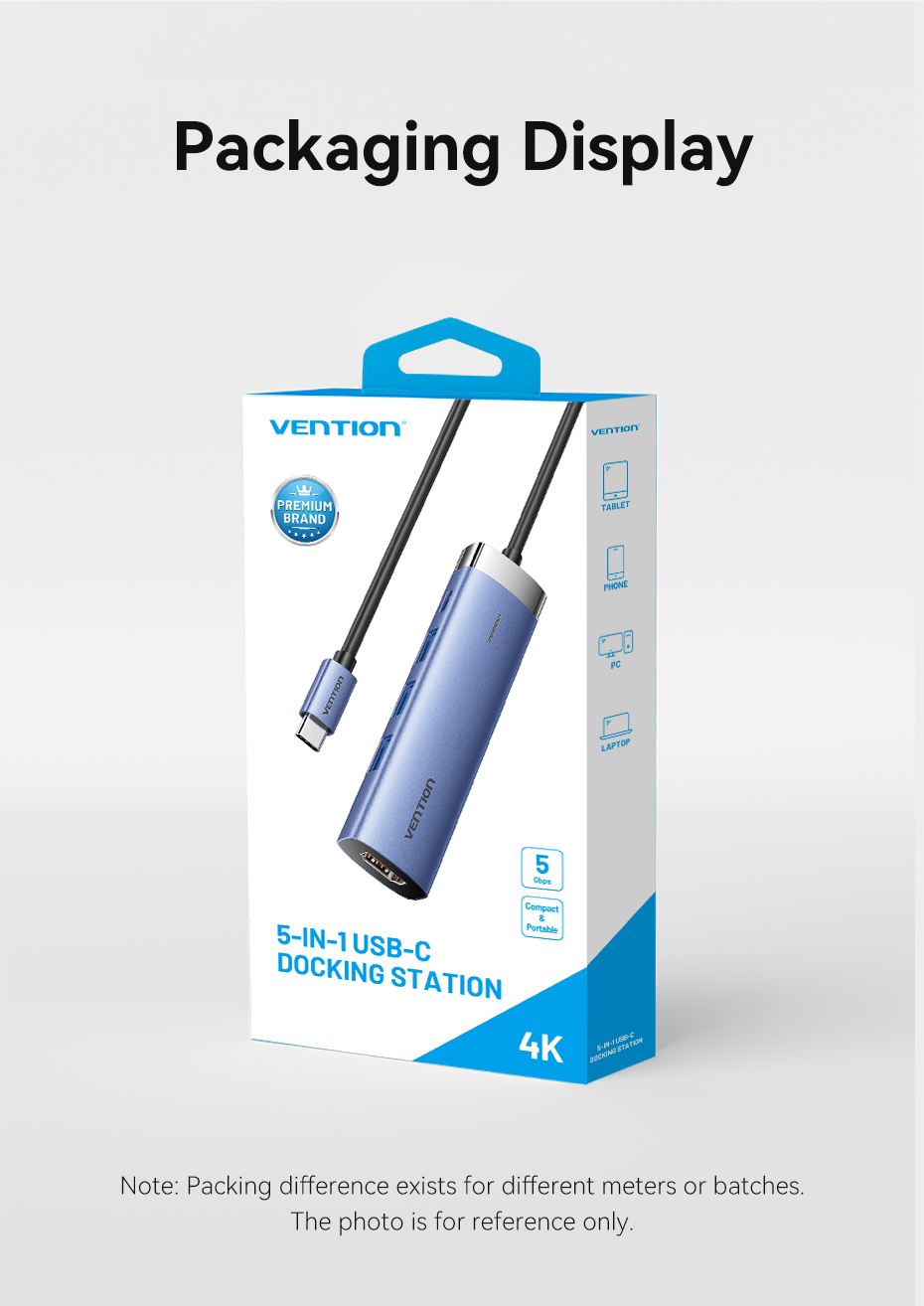 Jual Vention Multiport Type C Docking Station Mini Portable HUB USB 3.0 ...