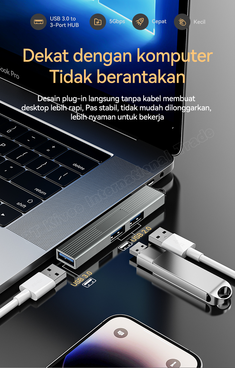Jual BASIKE USB HUB Card Reader 3 in1 USB 3.0 5Gbps Stasiun Docking ...