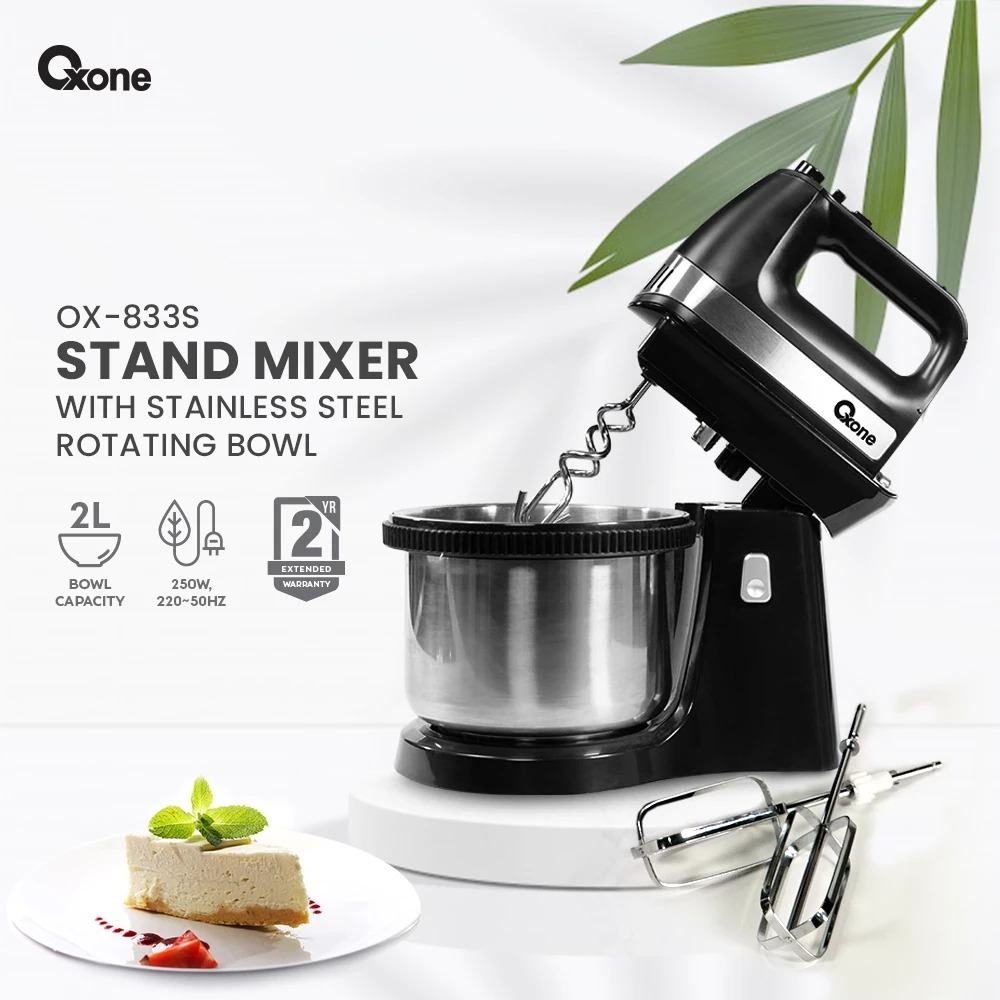 Jual OXONE OX-833S Stand Mixer Stainless Steel Rotating Bowl 2L - OX833S | Shopee Indonesia