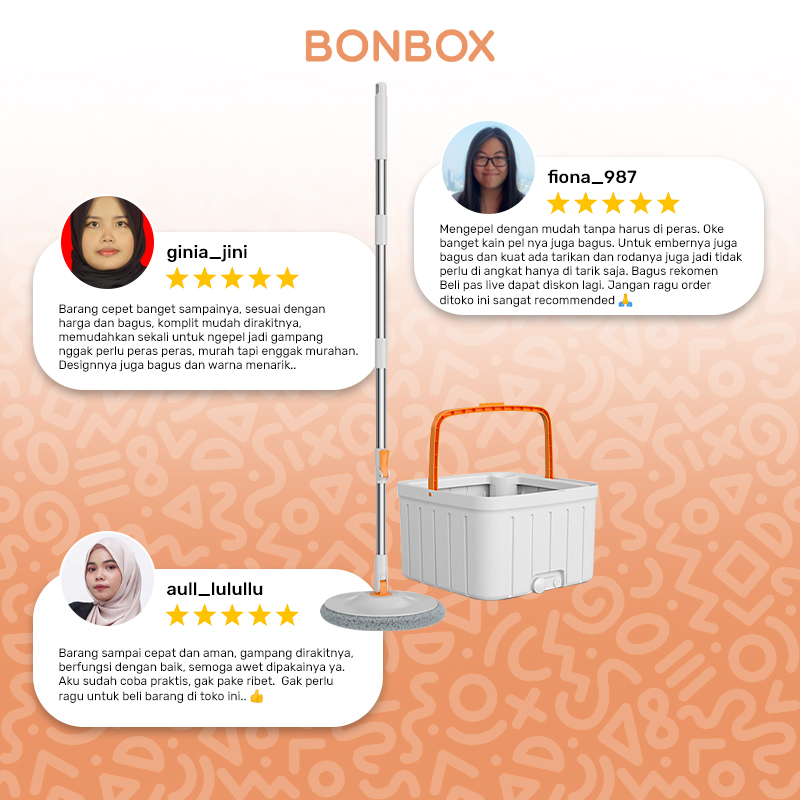 Jual [VOUCHER 4K] Bonbox Mop 2-in-1 Pel Lantai Membersih Hingga 360 Derajat Efisien Serat Pel ...