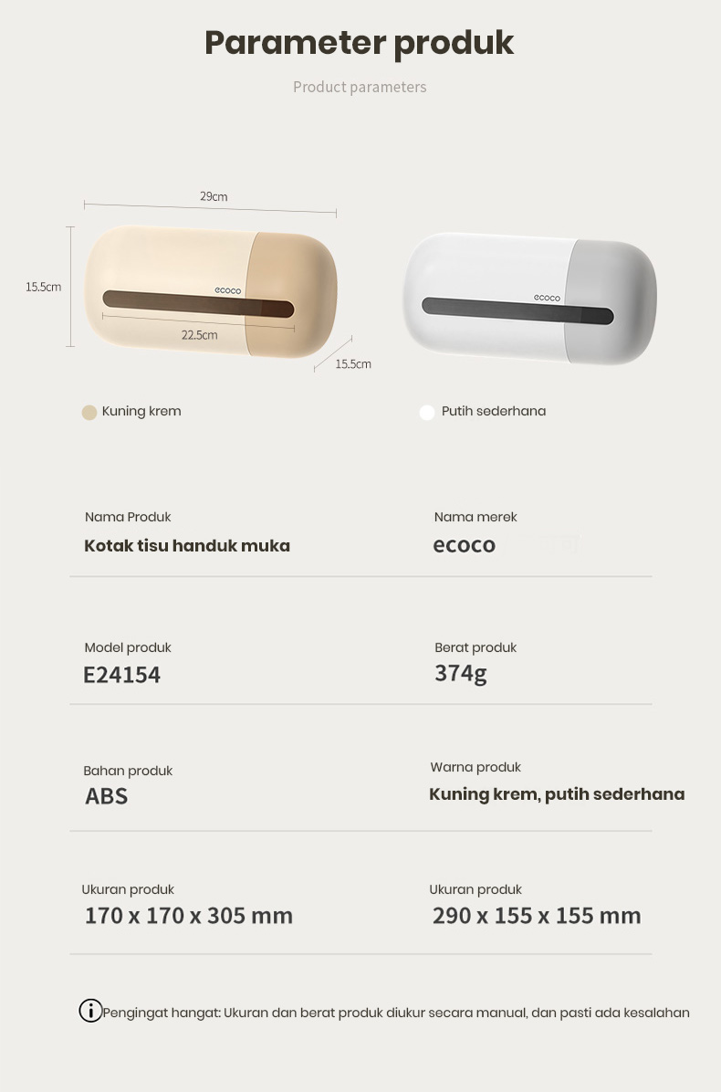 Jual ECOCO Kitchen Tissue Box - Kotak Penyimpanan Tisu Dapur Rak Penyimpanan Tisu Toilet Basah ...