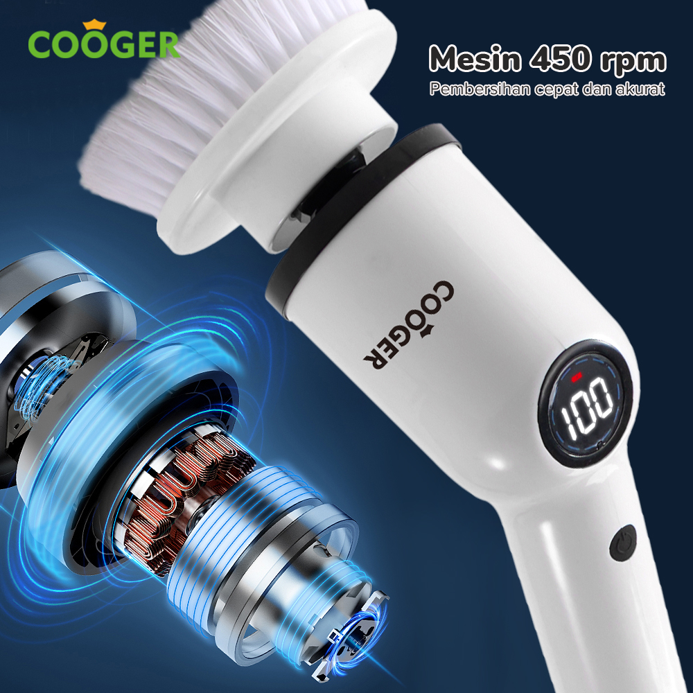 Jual COOGER Sikat Pembersih Elektrik 8IN1 Portable Electric Cleaning ...