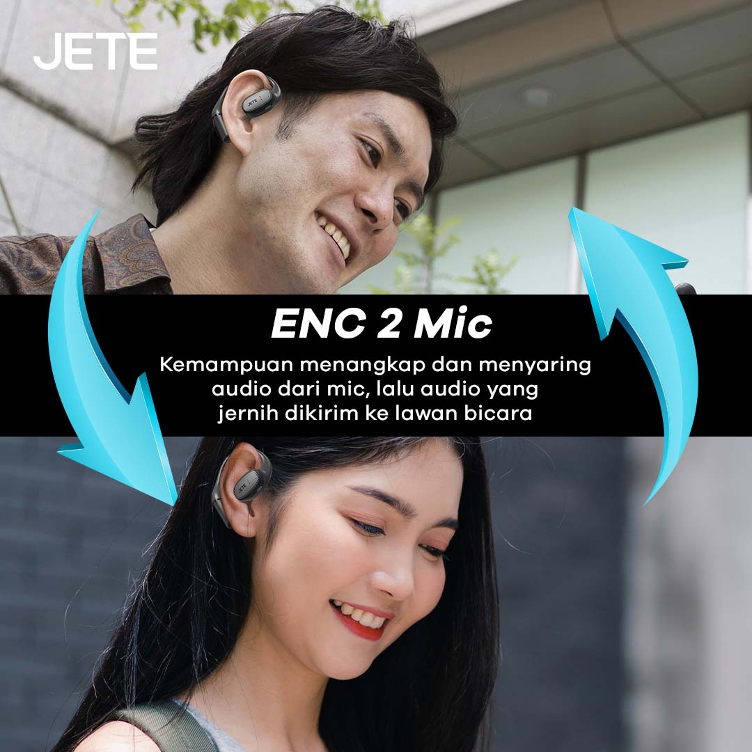 Jual OWS Headset Lari Open Ear JETE Open Flow ENC 2 Mic IPX 5 - Garansi ...