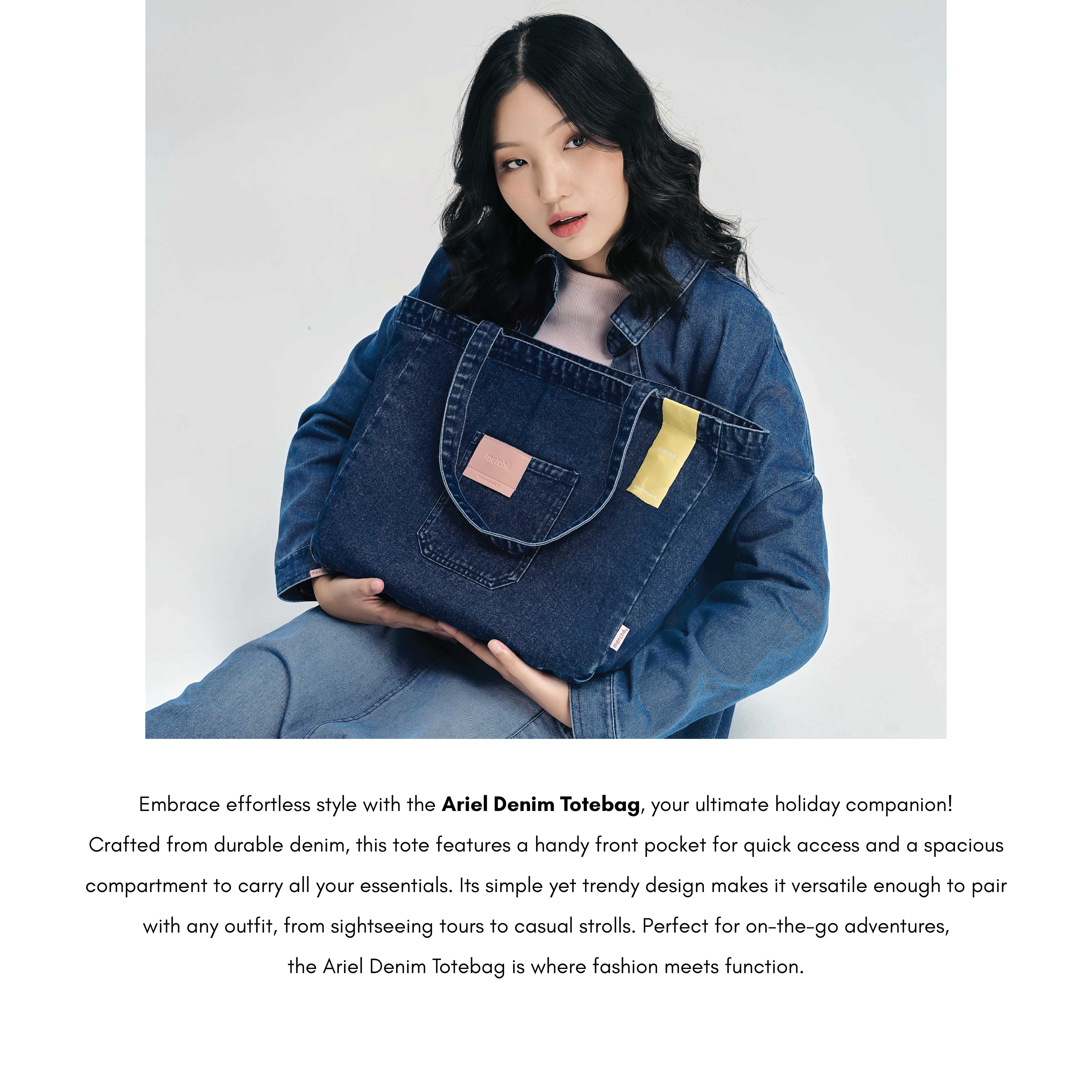 Jual Merche Tas Tote Bag Wanita Denim Ariel | Shopee Indonesia