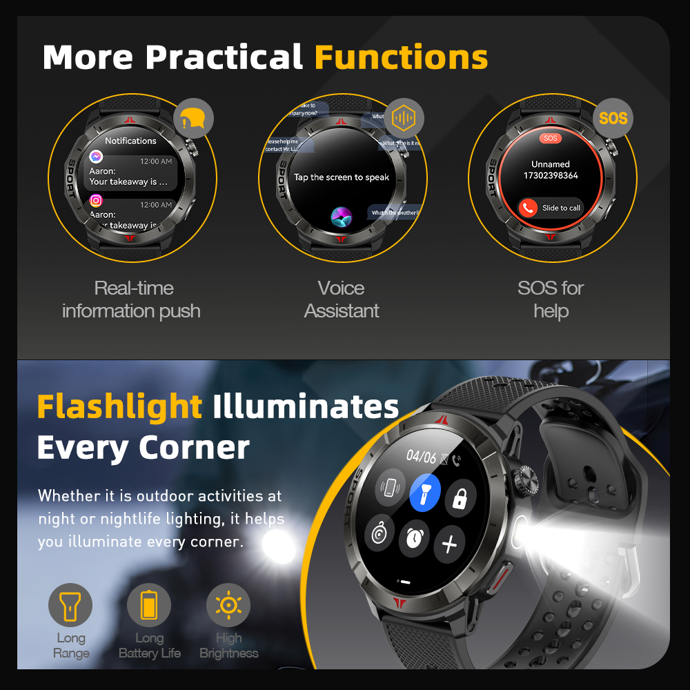 Jual Aolon Navi R4 Smartwatch Aomled AOD Dual-band GPS IP68 Panggilan ...