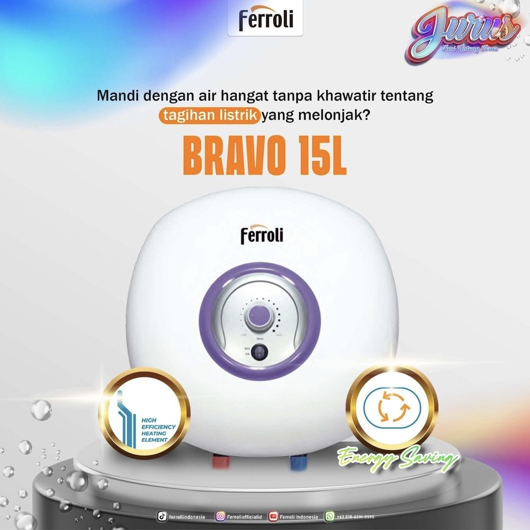Jual FERROLI Water Heater Bravo Series 15 Liter / 30 LITER | Shopee ...